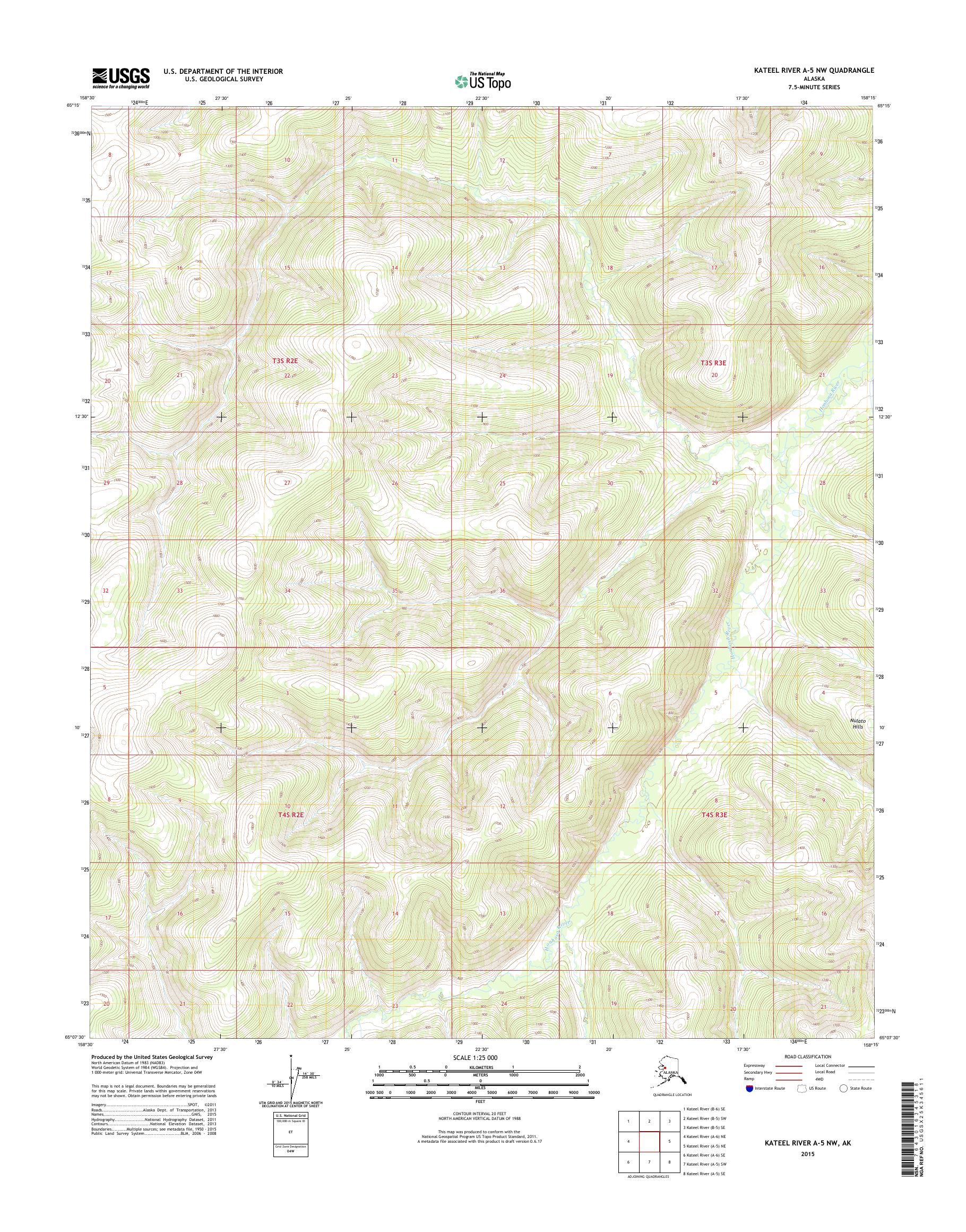 Kateel River A-5 NW Alaska US Topo Map – MyTopo Map Store