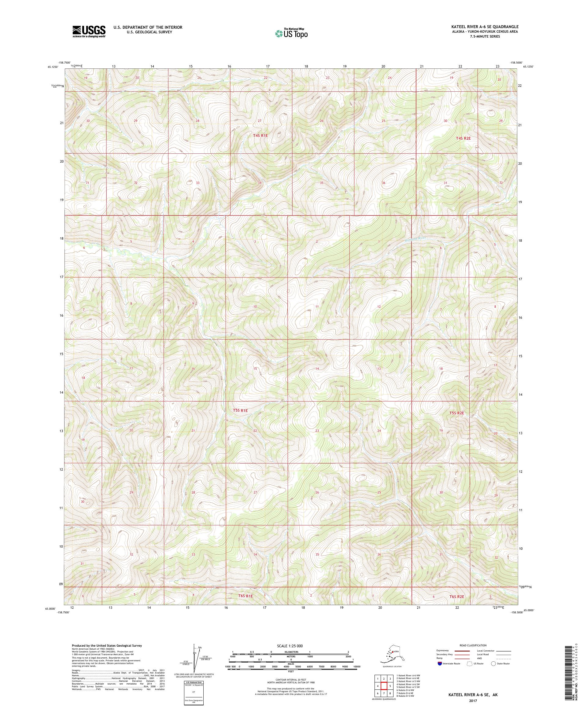 Kateel River A-6 SE Alaska US Topo Map – MyTopo Map Store