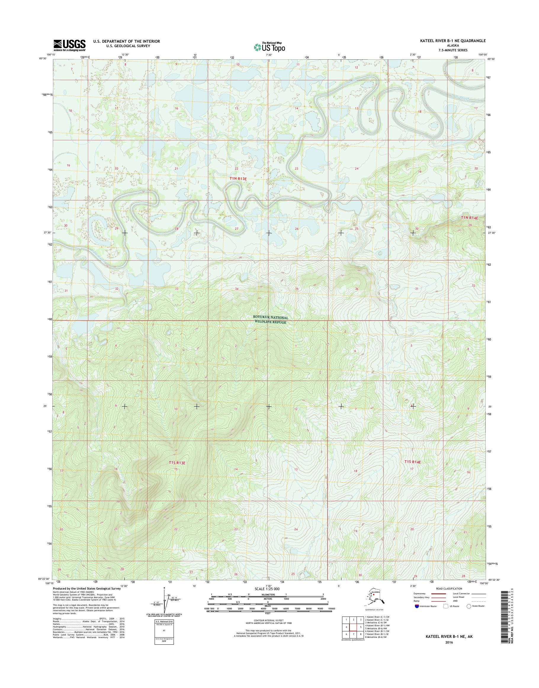 Kateel River B-1 NE Alaska US Topo Map – MyTopo Map Store