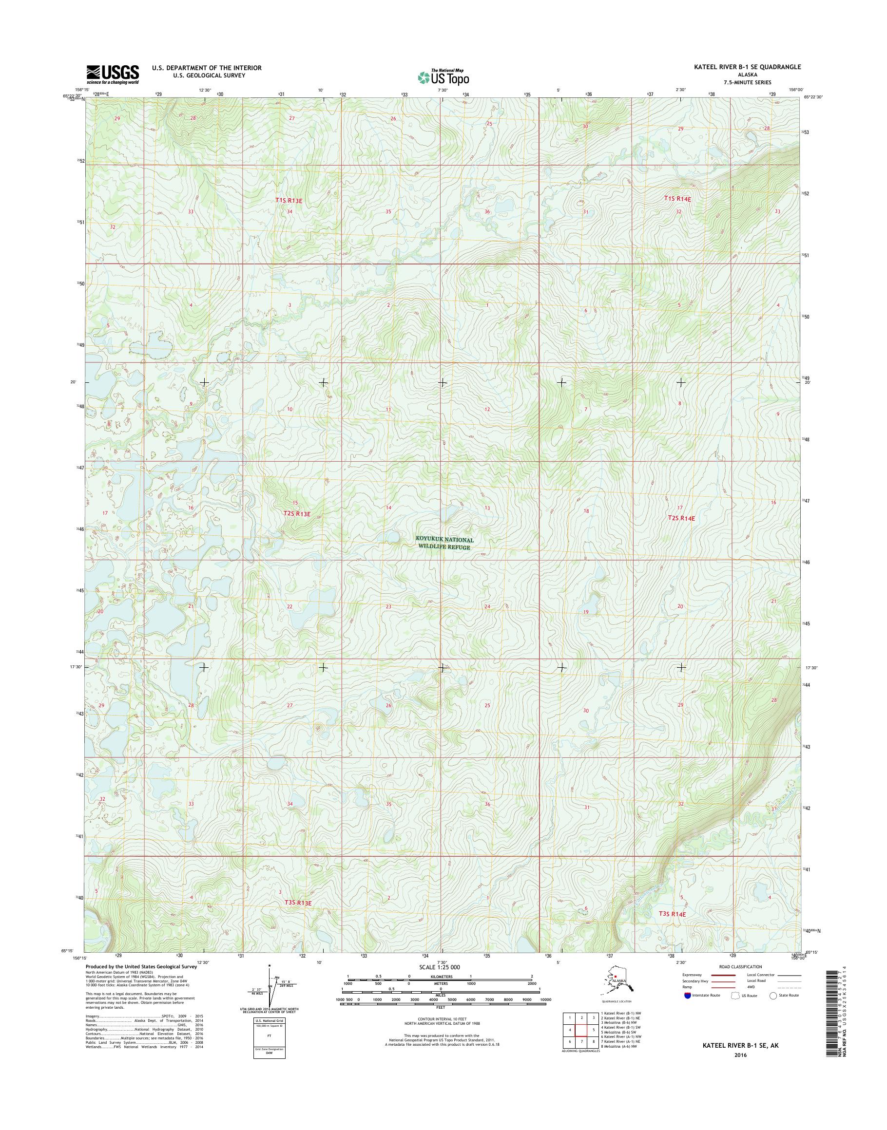 Kateel River B-1 SE Alaska US Topo Map – MyTopo Map Store