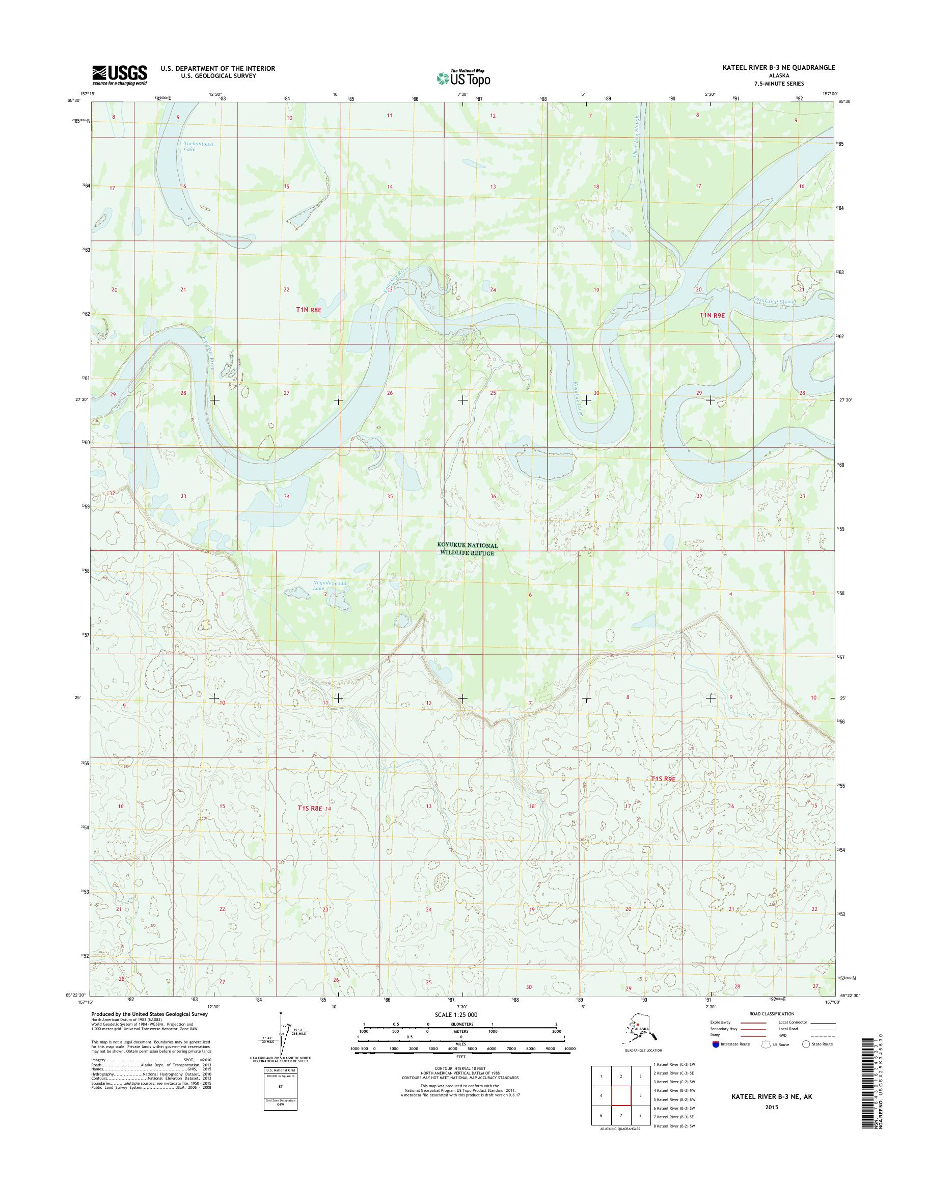 Kateel River B-3 NE Alaska US Topo Map – MyTopo Map Store