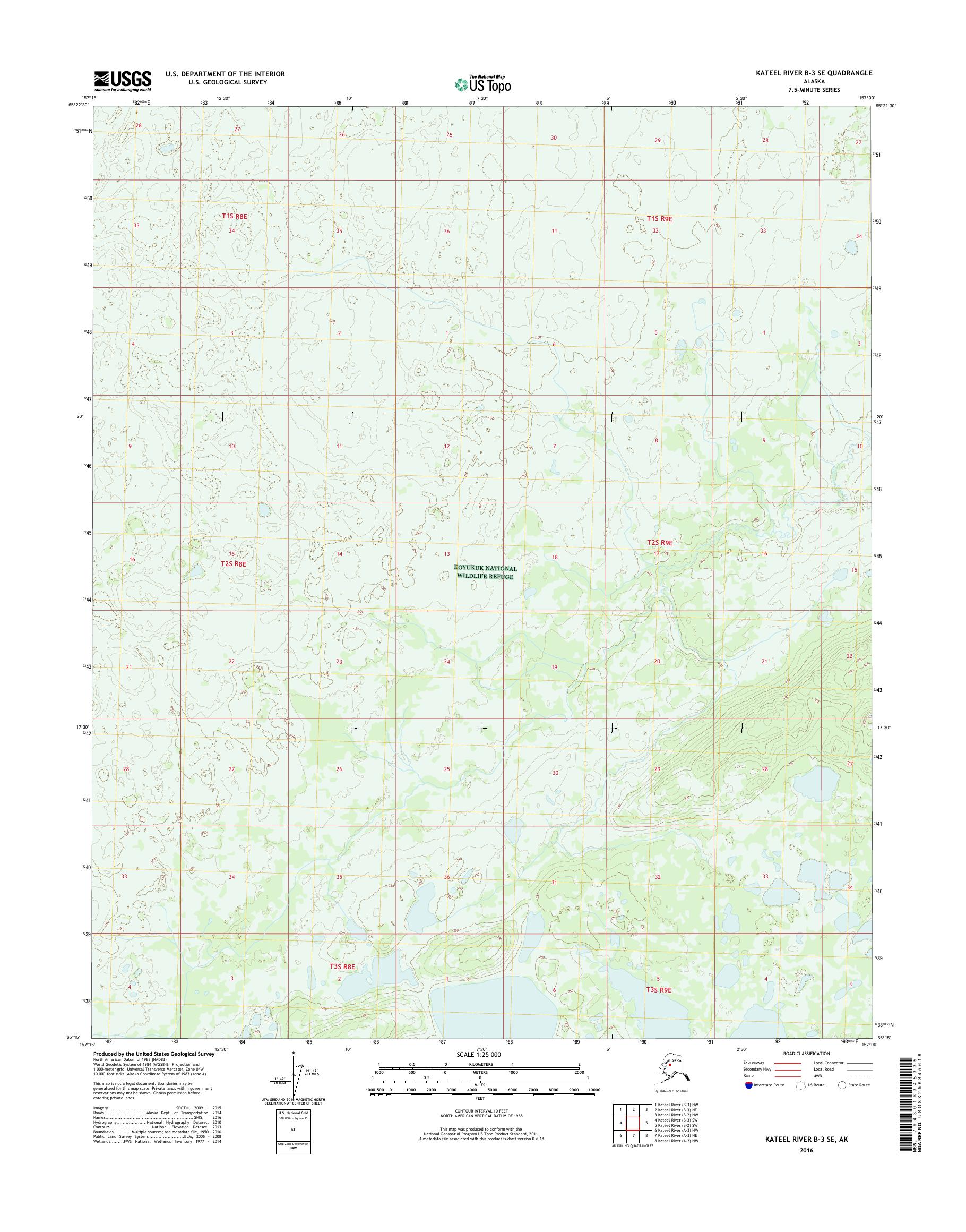 Kateel River B-3 SE Alaska US Topo Map – MyTopo Map Store