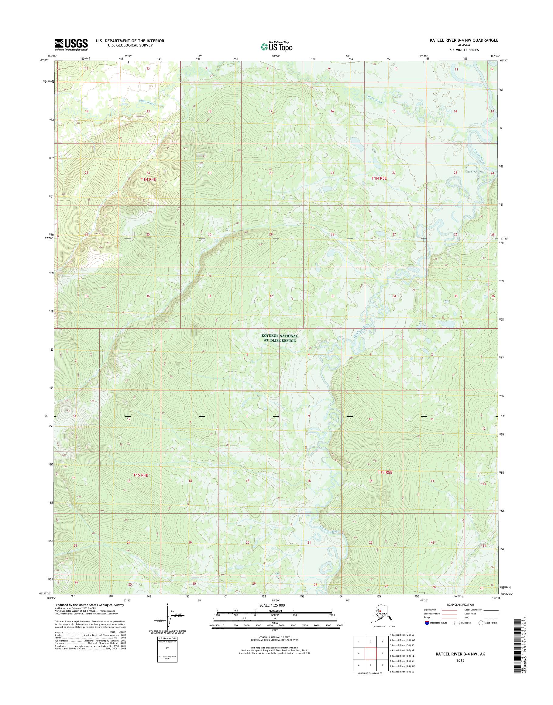 Kateel River B-4 NW Alaska US Topo Map – MyTopo Map Store