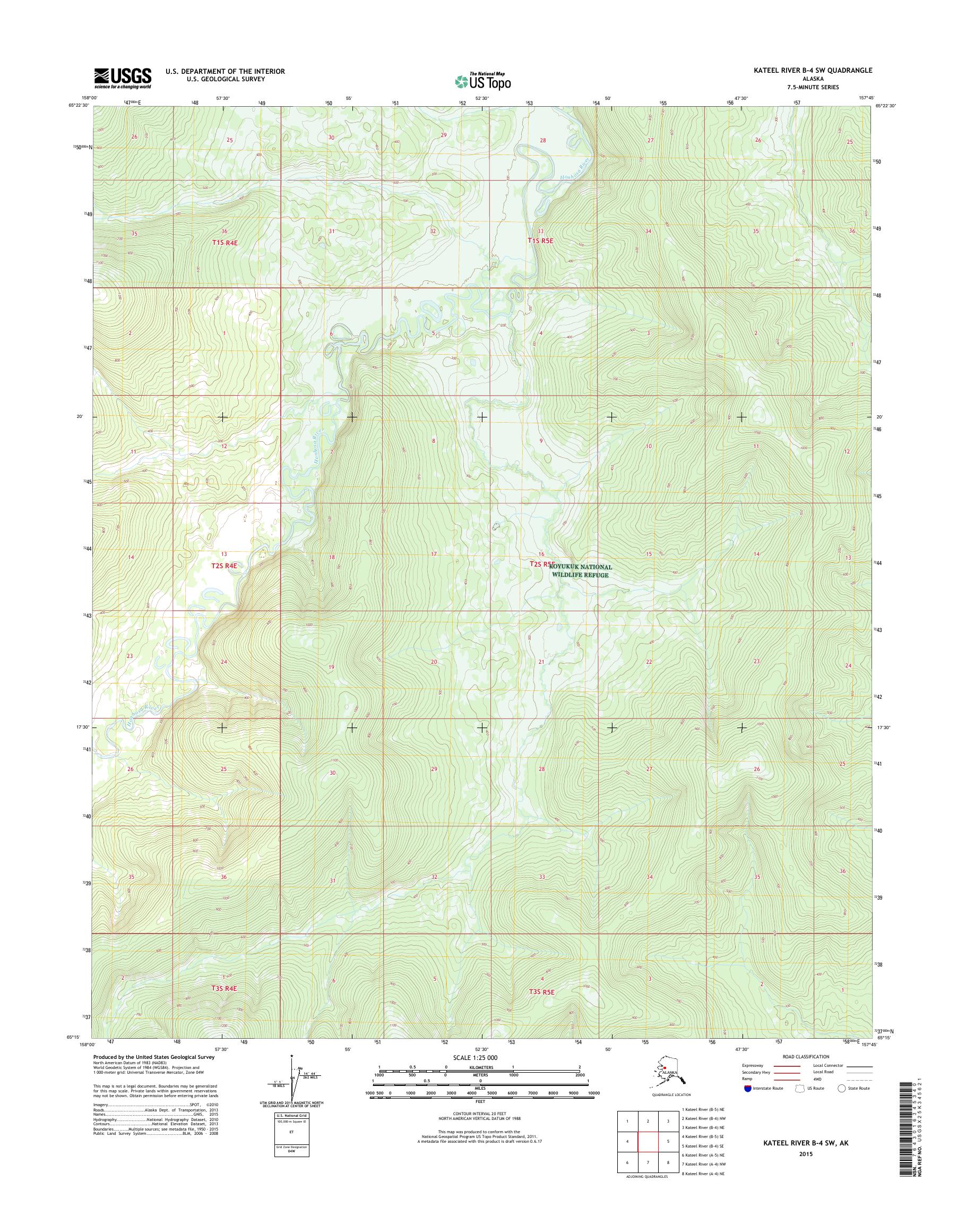 Kateel River B-4 SW Alaska US Topo Map – MyTopo Map Store