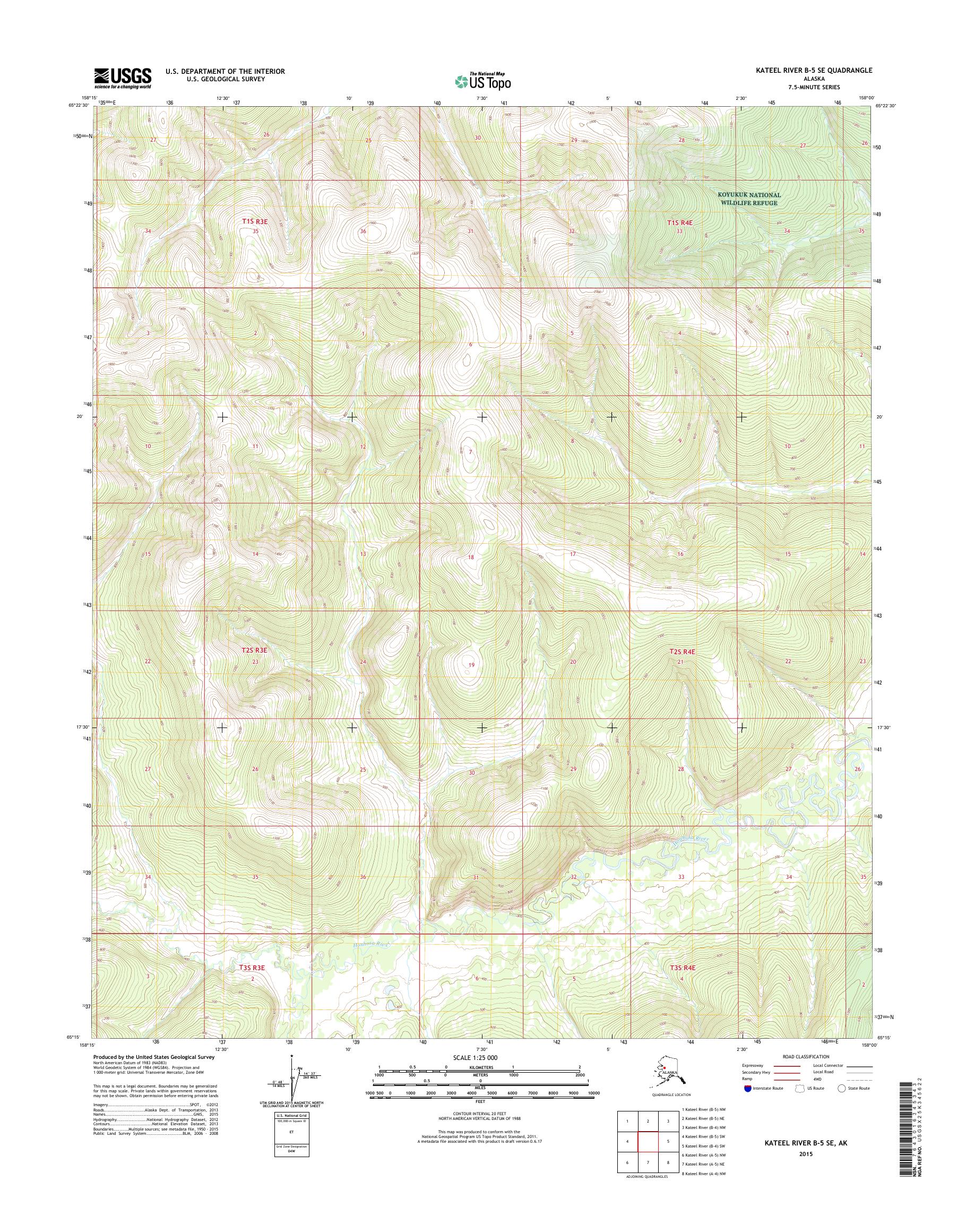 Kateel River B-5 SE Alaska US Topo Map – MyTopo Map Store
