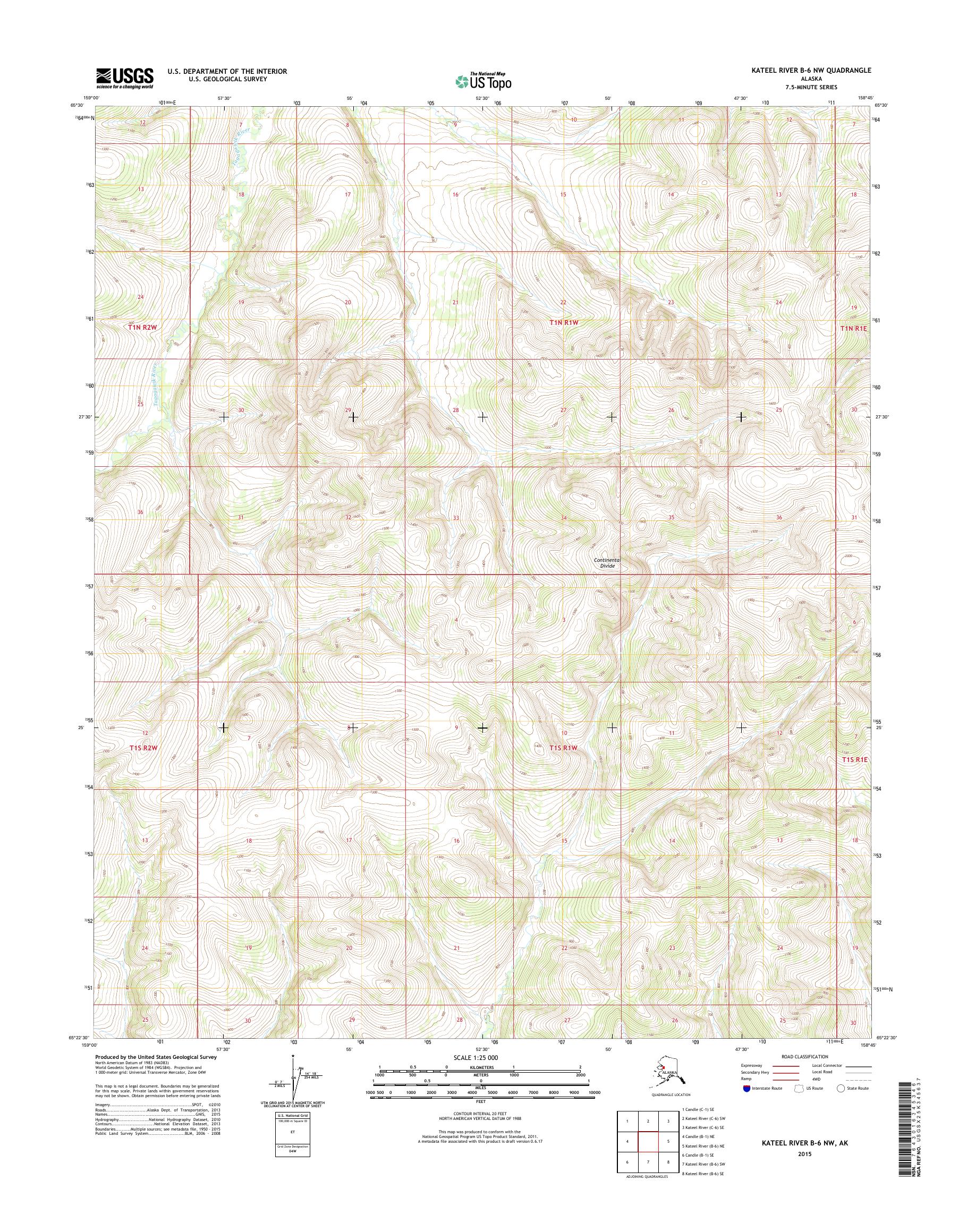 Kateel River B-6 NW Alaska US Topo Map – MyTopo Map Store