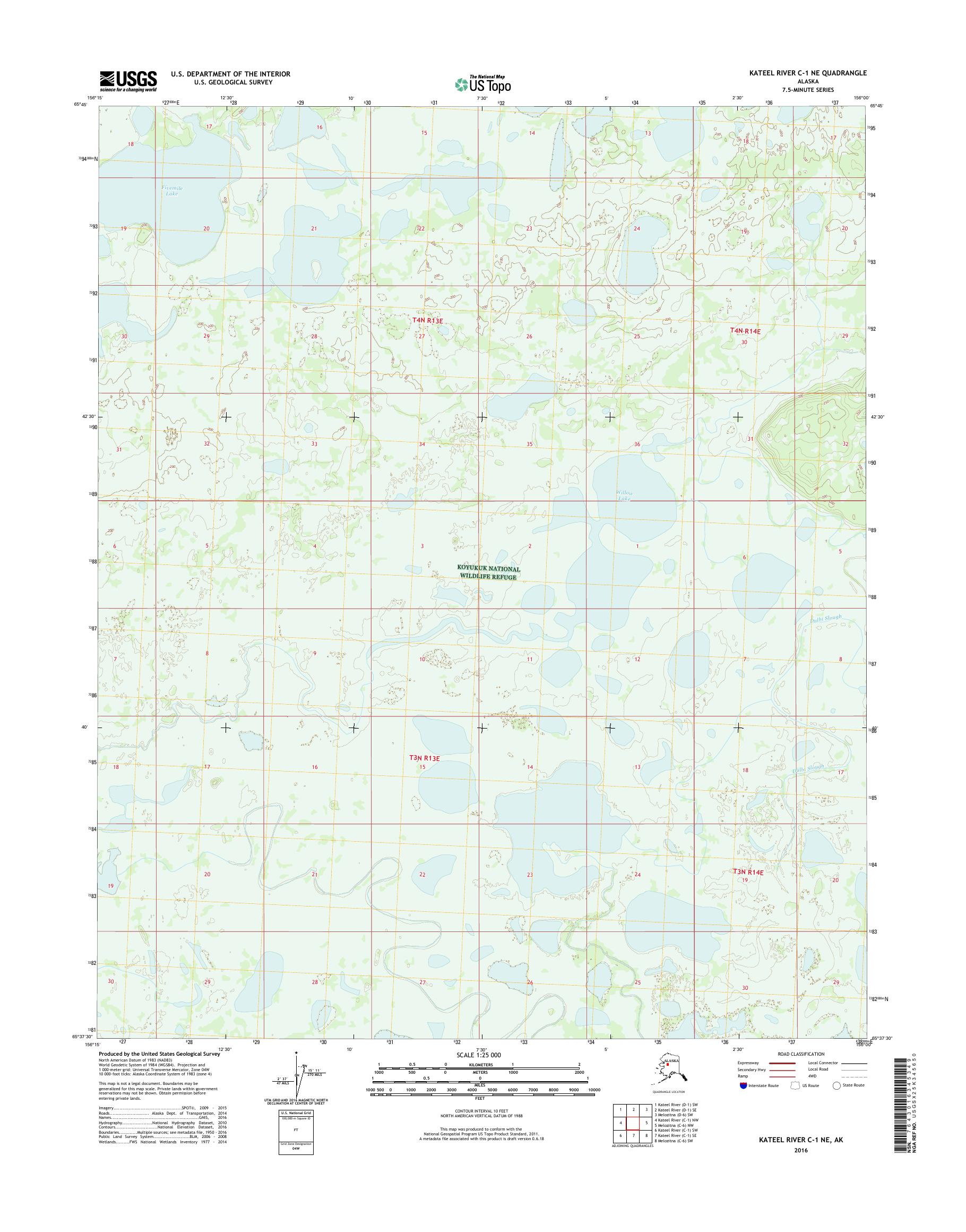 Kateel River C-1 NE Alaska US Topo Map – MyTopo Map Store