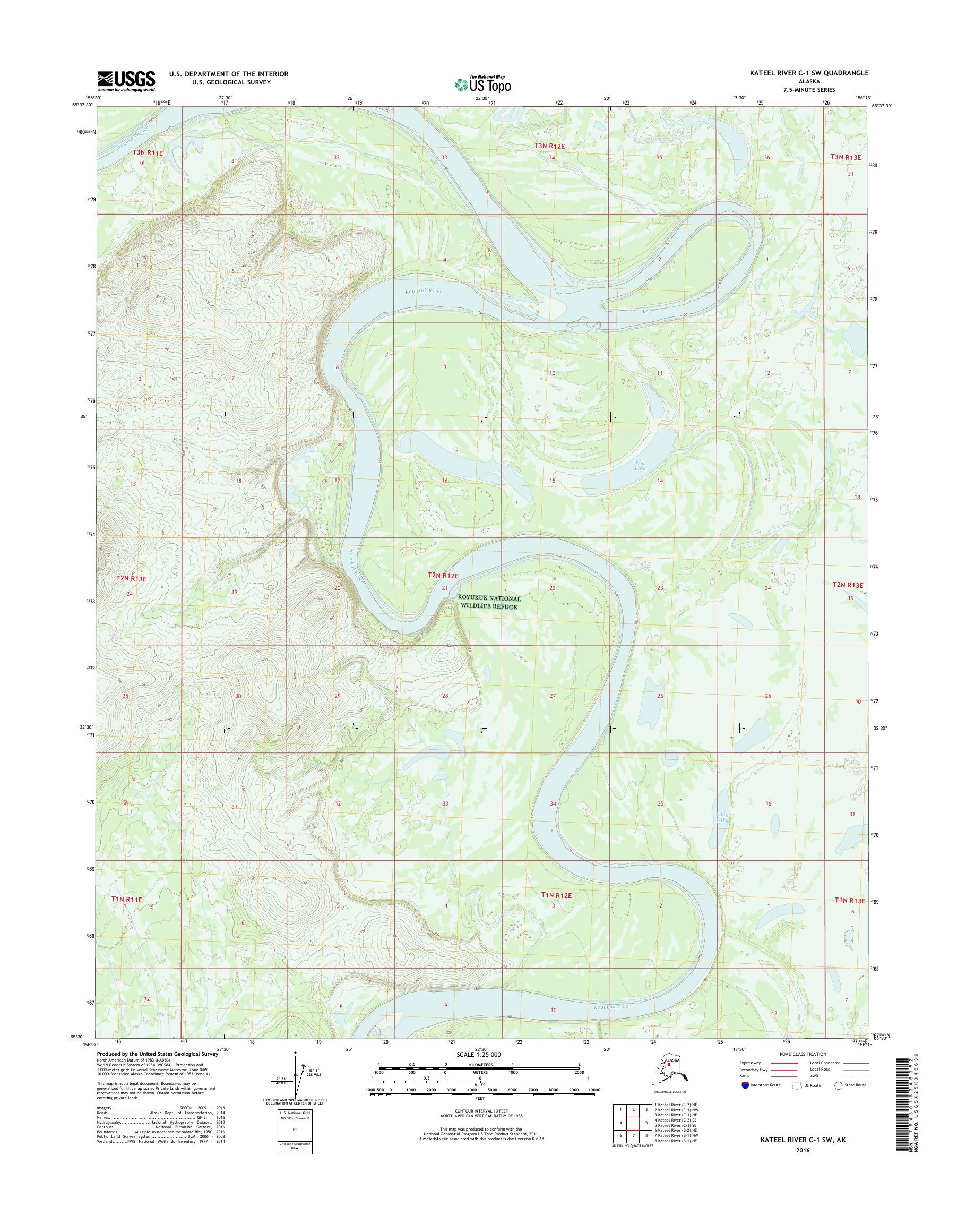 Kateel River C-1 SW Alaska US Topo Map – MyTopo Map Store