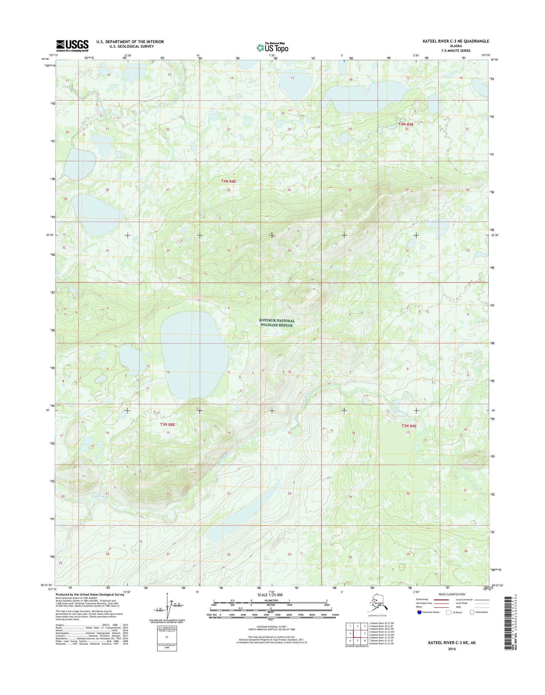 Kateel River C-3 NE Alaska US Topo Map – MyTopo Map Store