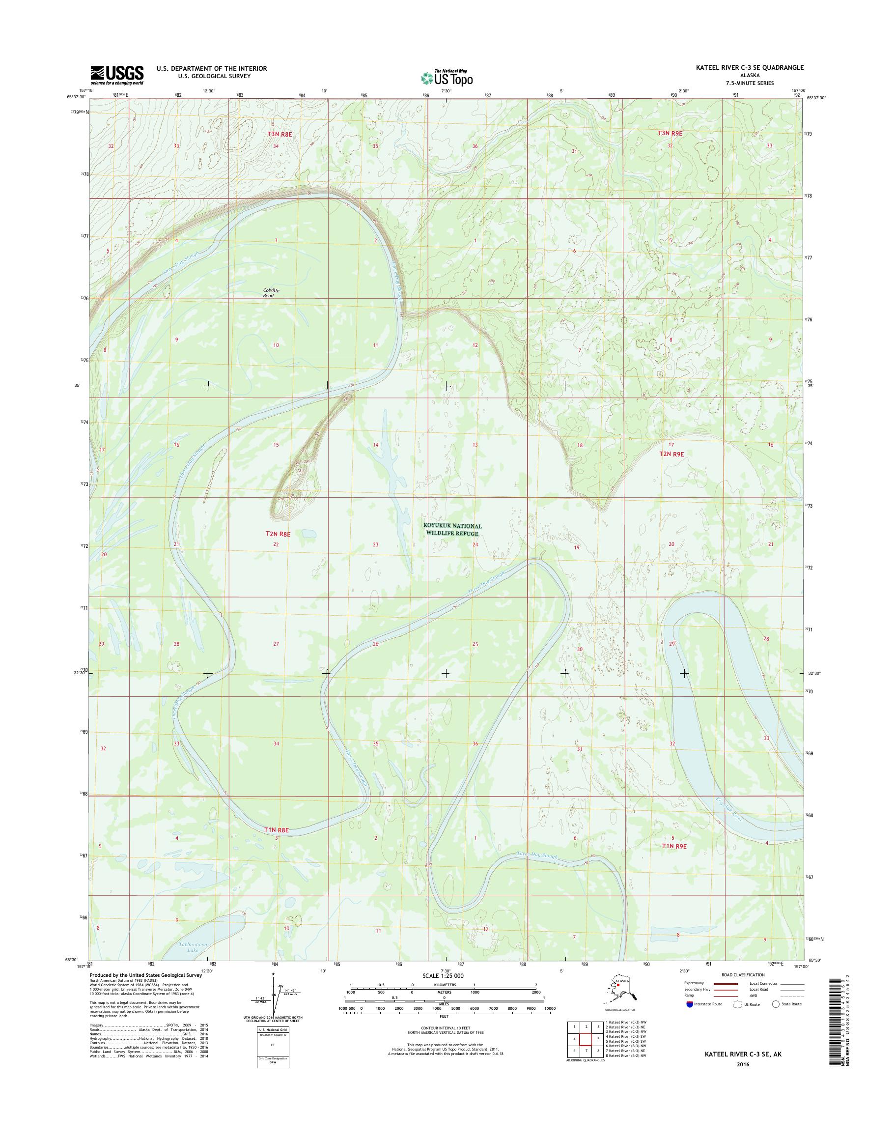 Kateel River C-3 SE Alaska US Topo Map – MyTopo Map Store