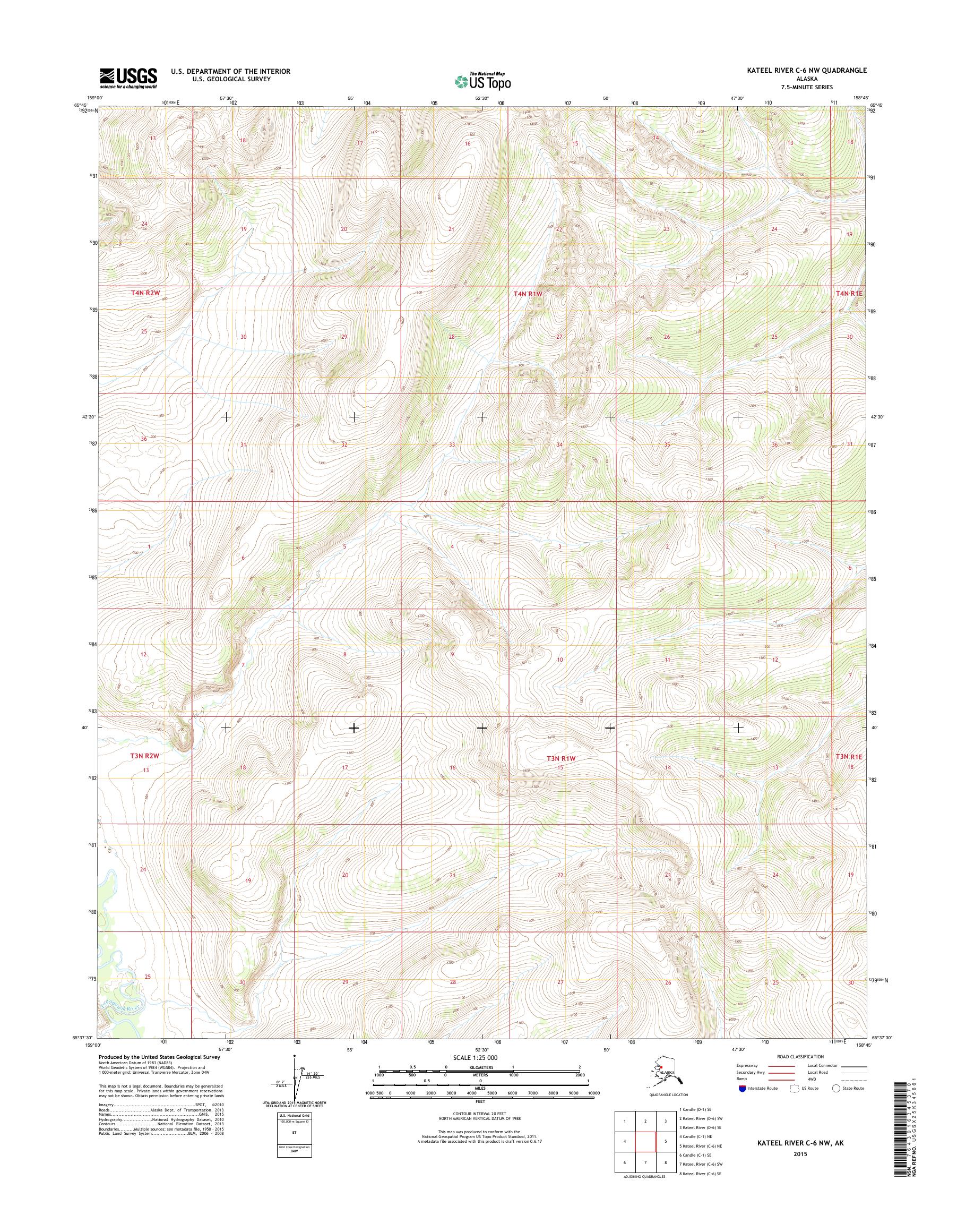 Kateel River C-6 NW Alaska US Topo Map – MyTopo Map Store