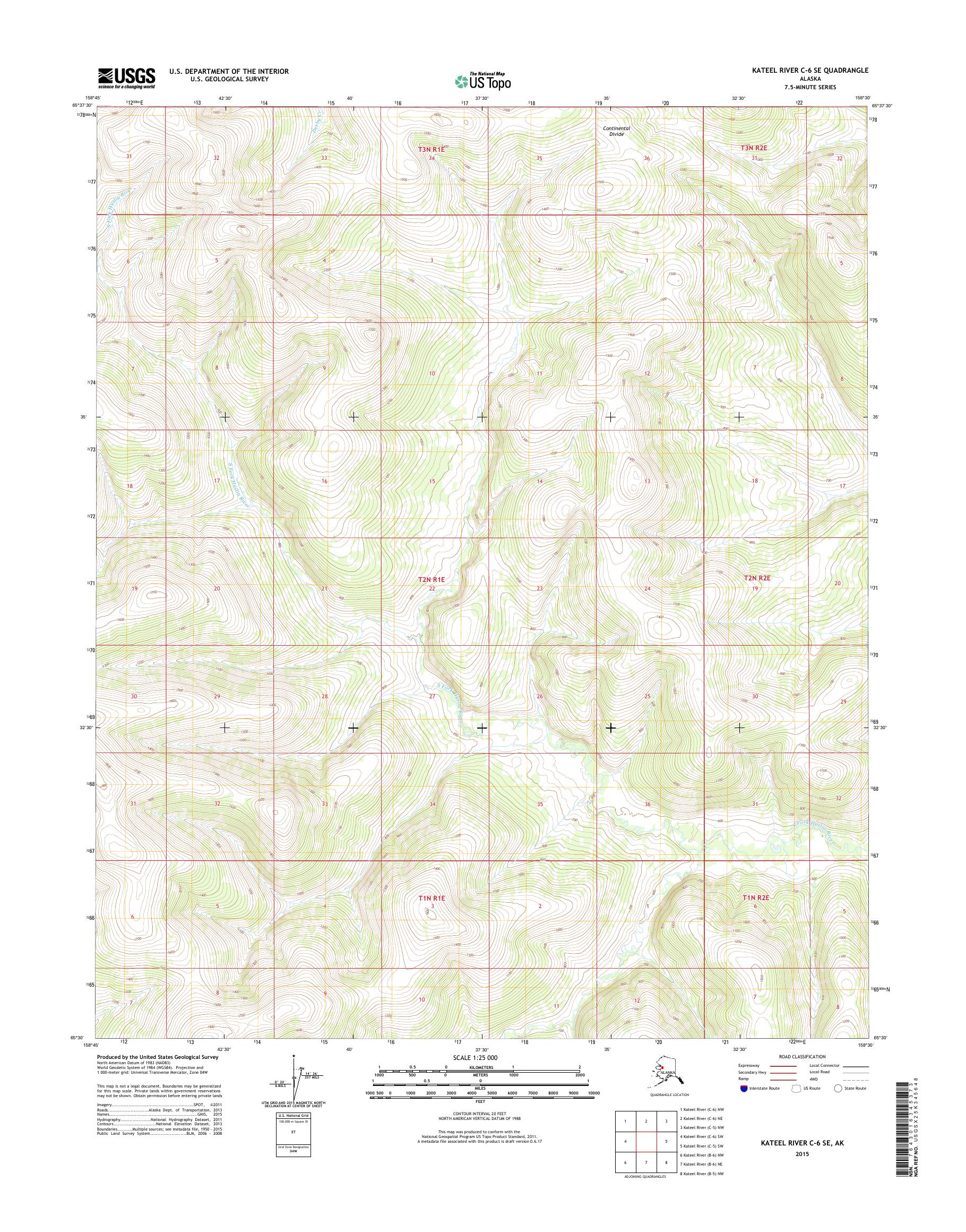 Kateel River C-6 SE Alaska US Topo Map – MyTopo Map Store