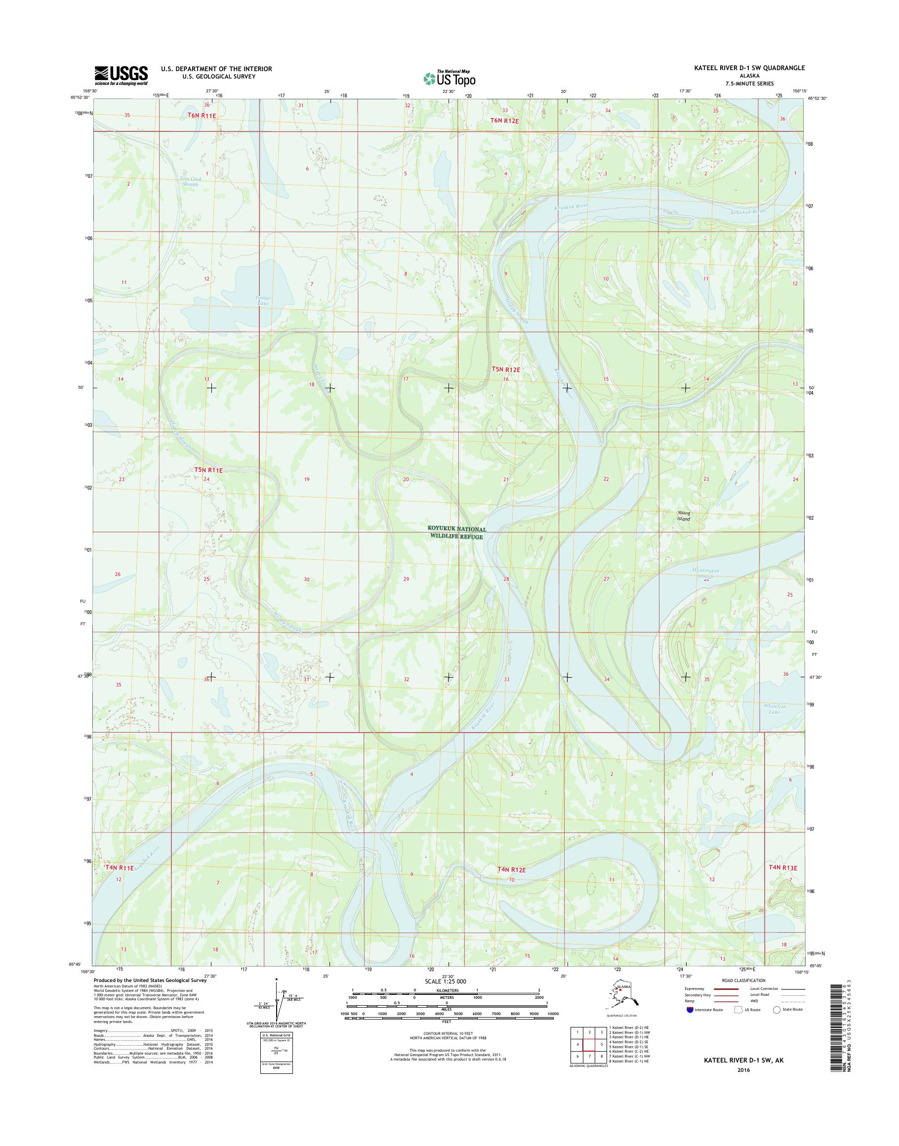 Kateel River D-1 SW Alaska US Topo Map – MyTopo Map Store