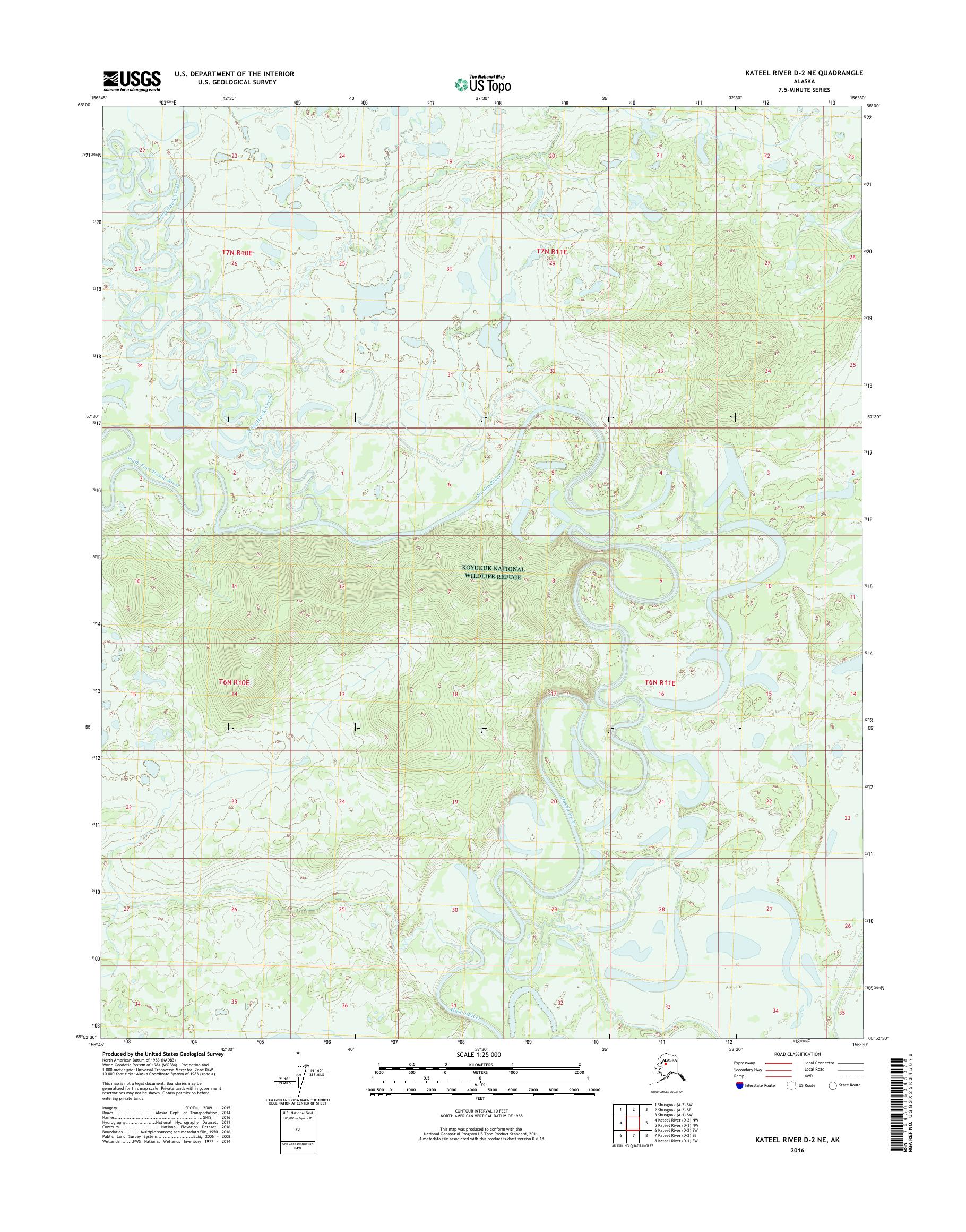 Kateel River D-2 NE Alaska US Topo Map – MyTopo Map Store