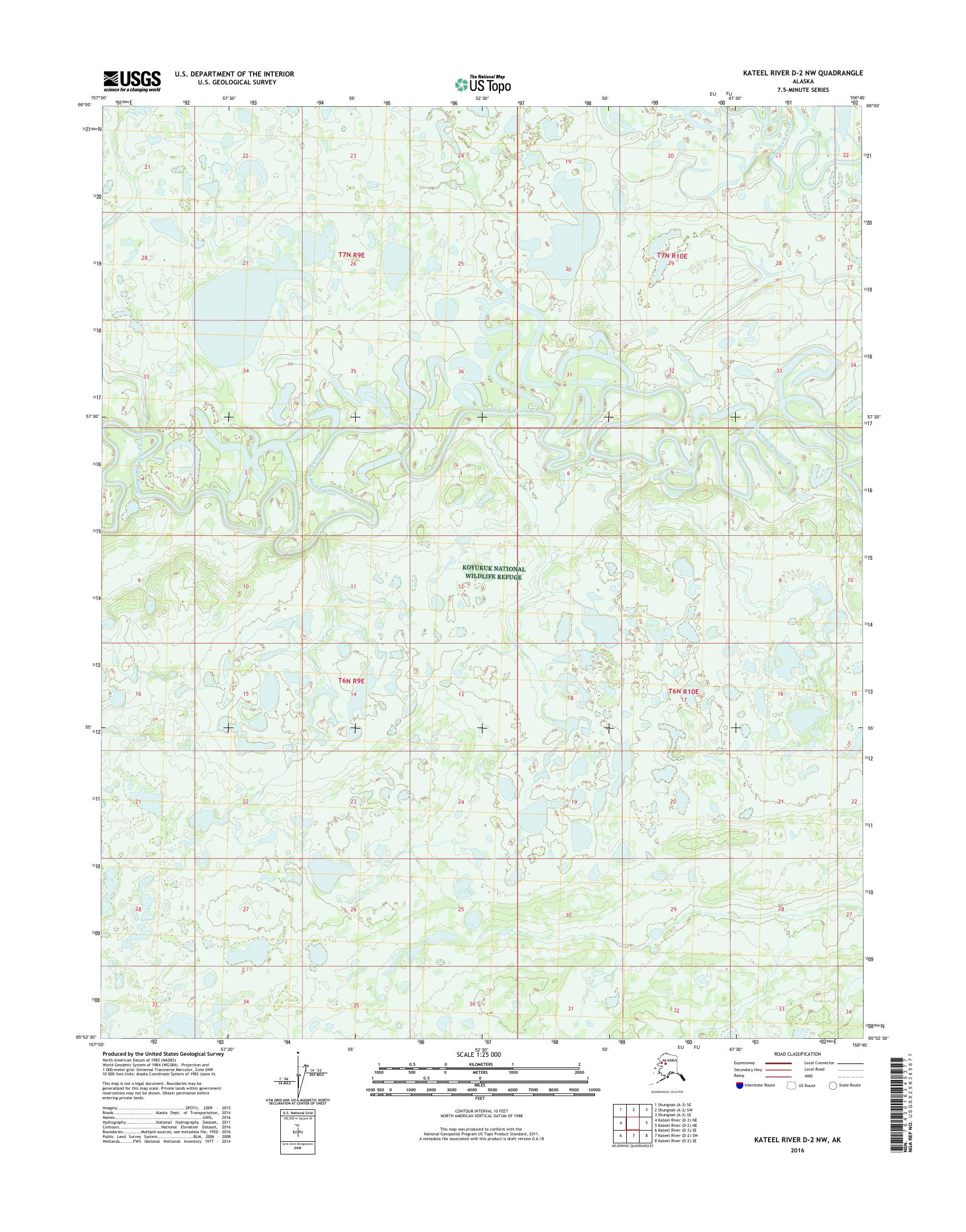 Kateel River D-2 NW Alaska US Topo Map – MyTopo Map Store