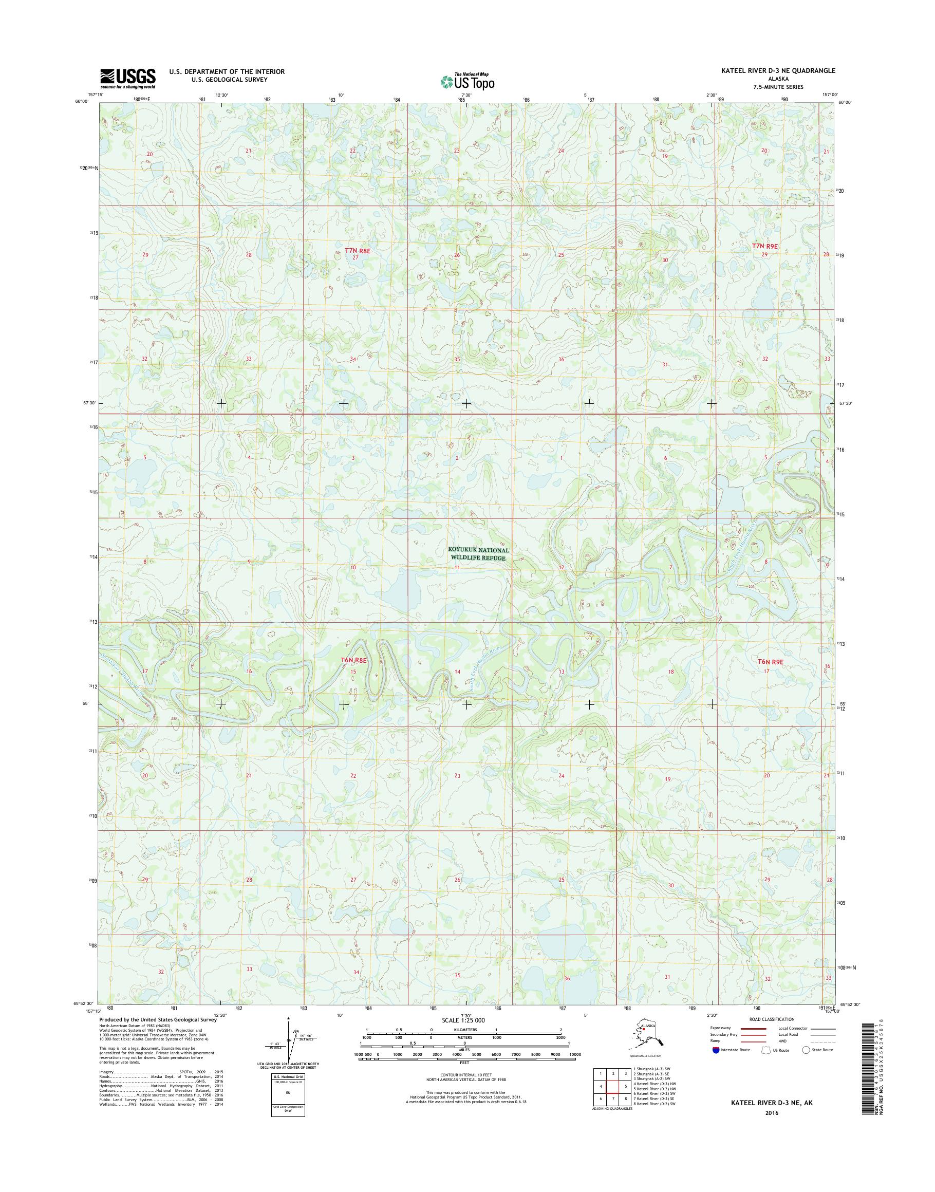 Kateel River D-3 NE Alaska US Topo Map – MyTopo Map Store