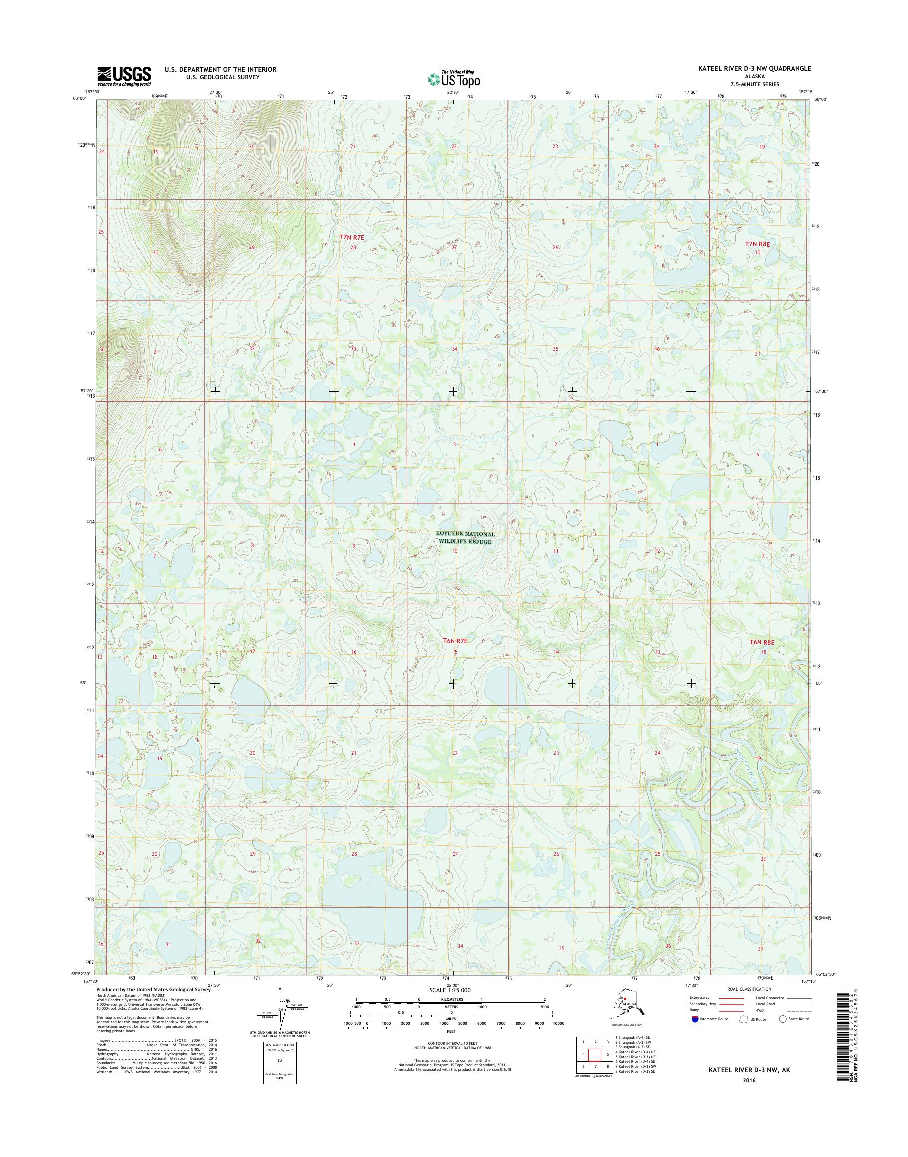 Kateel River D-3 NW Alaska US Topo Map – MyTopo Map Store