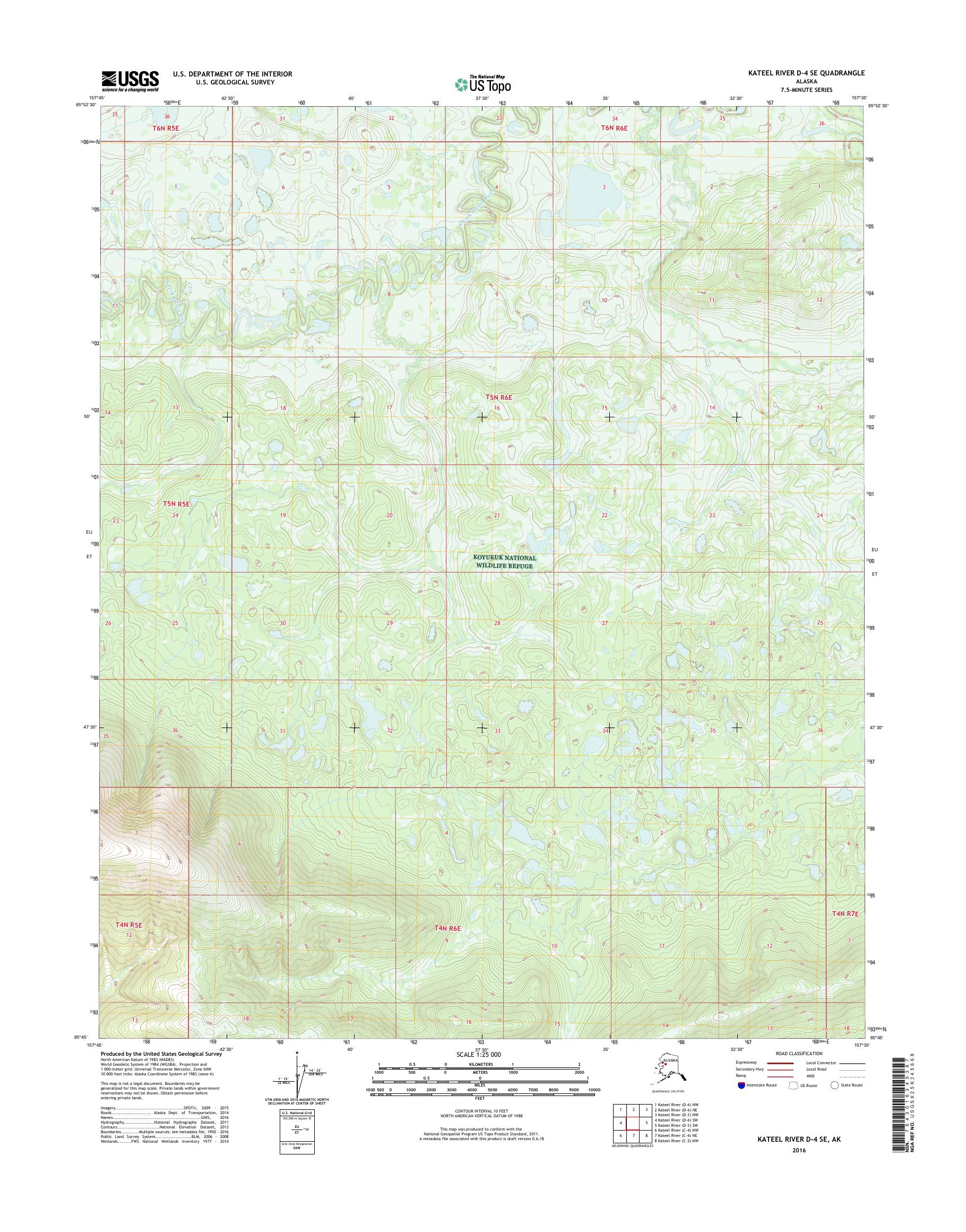 Kateel River D-4 SE Alaska US Topo Map – MyTopo Map Store