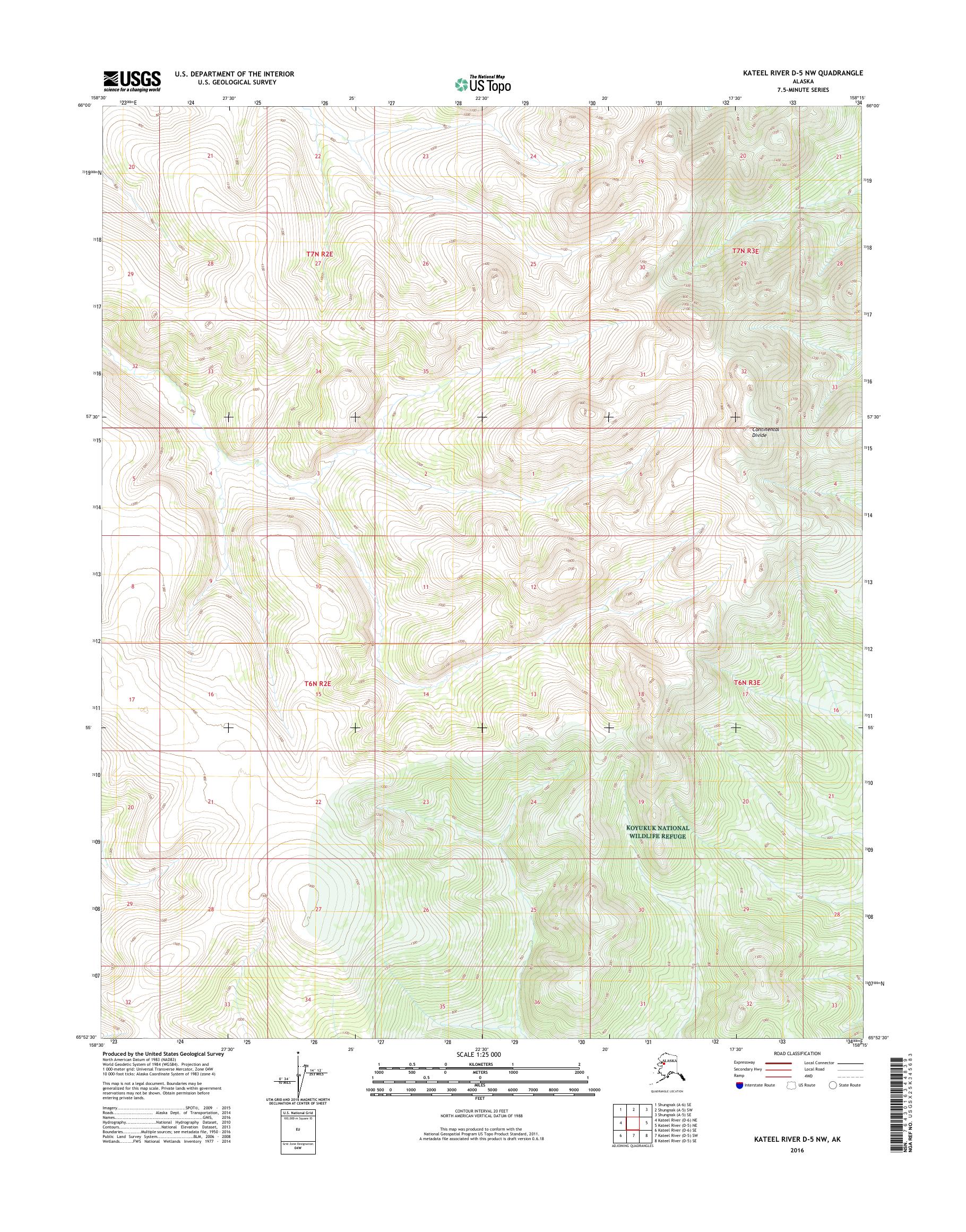 Kateel River D-5 NW Alaska US Topo Map – MyTopo Map Store