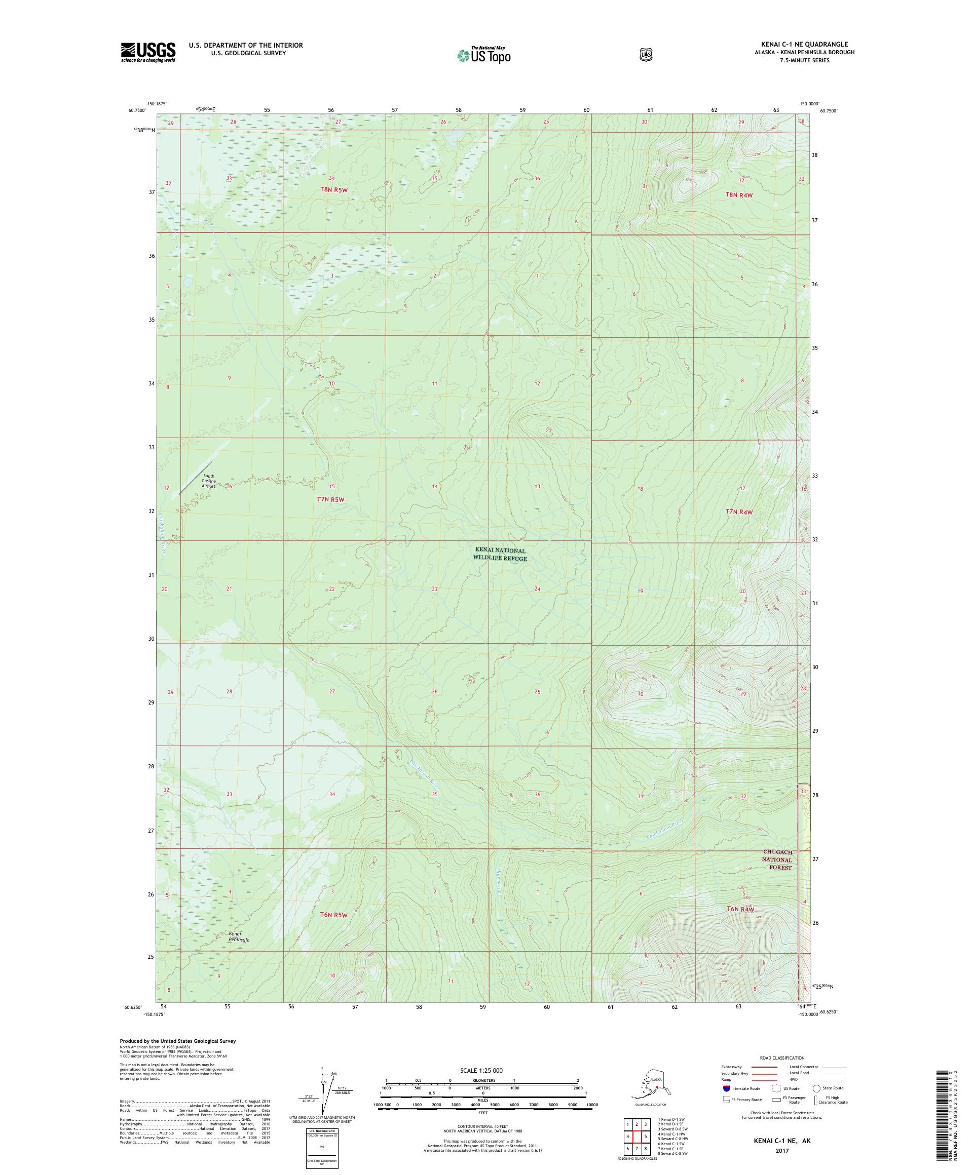 Kenai C-1 NE Alaska US Topo Map – MyTopo Map Store