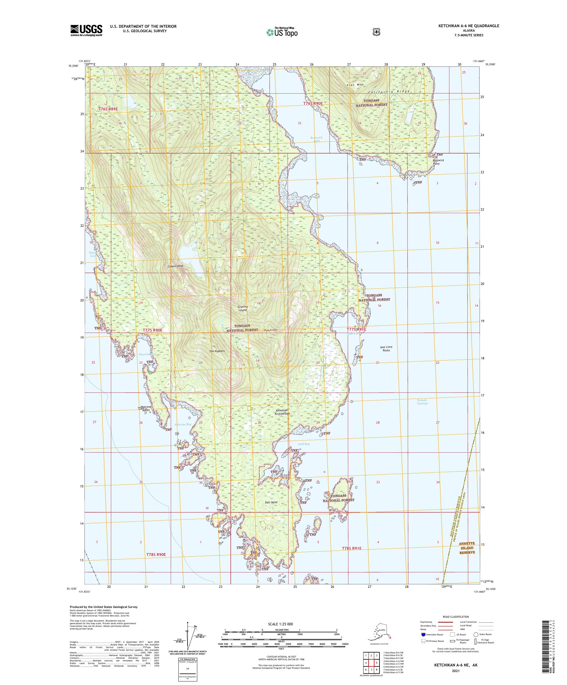 Ketchikan A-6 NE Alaska US Topo Map – MyTopo Map Store