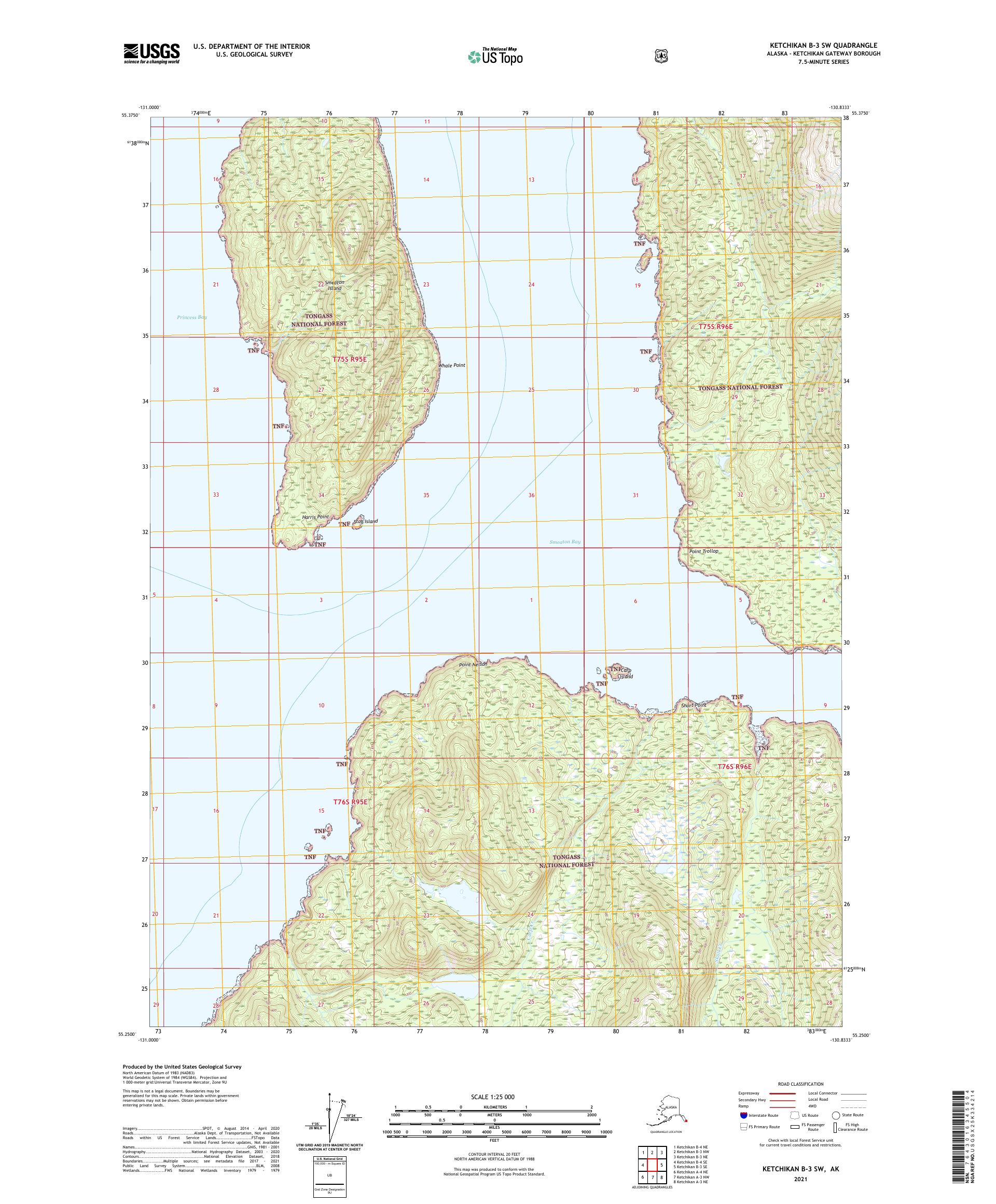 Ketchikan B-3 SW Alaska US Topo Map – MyTopo Map Store