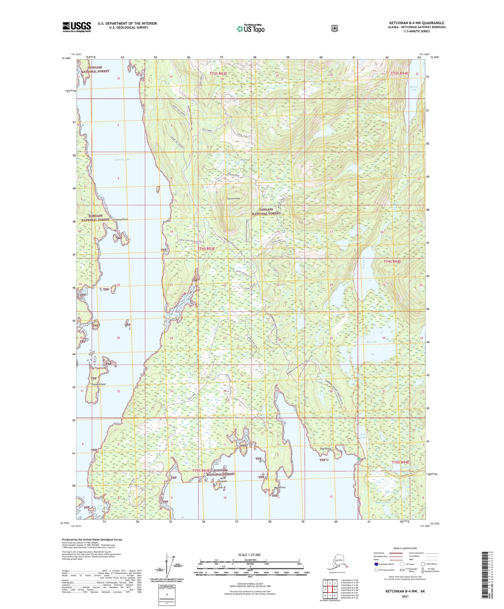 Ketchikan B-4 NW Alaska US Topo Map – MyTopo Map Store