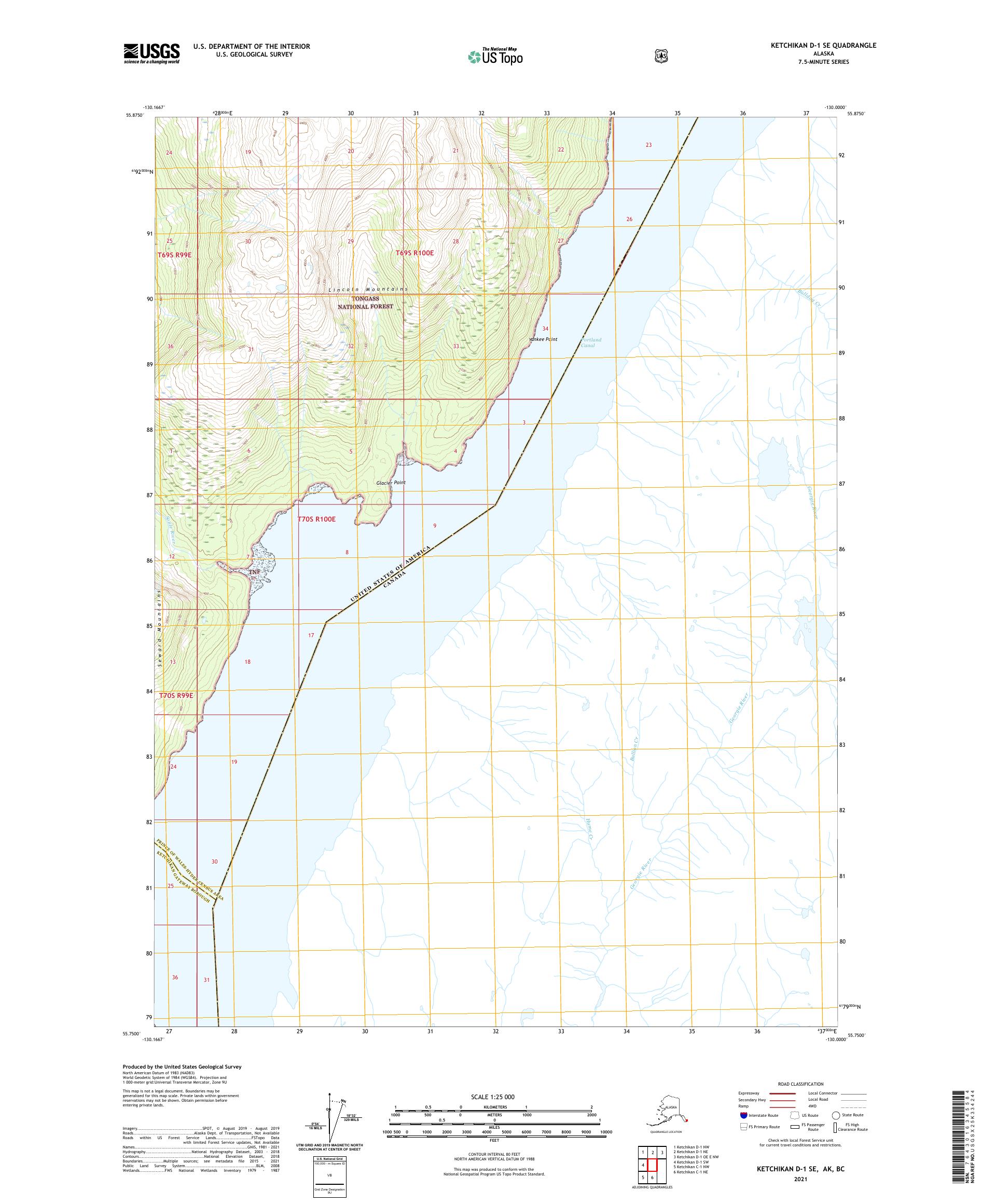 Ketchikan D-1 SE Alaska US Topo Map – MyTopo Map Store