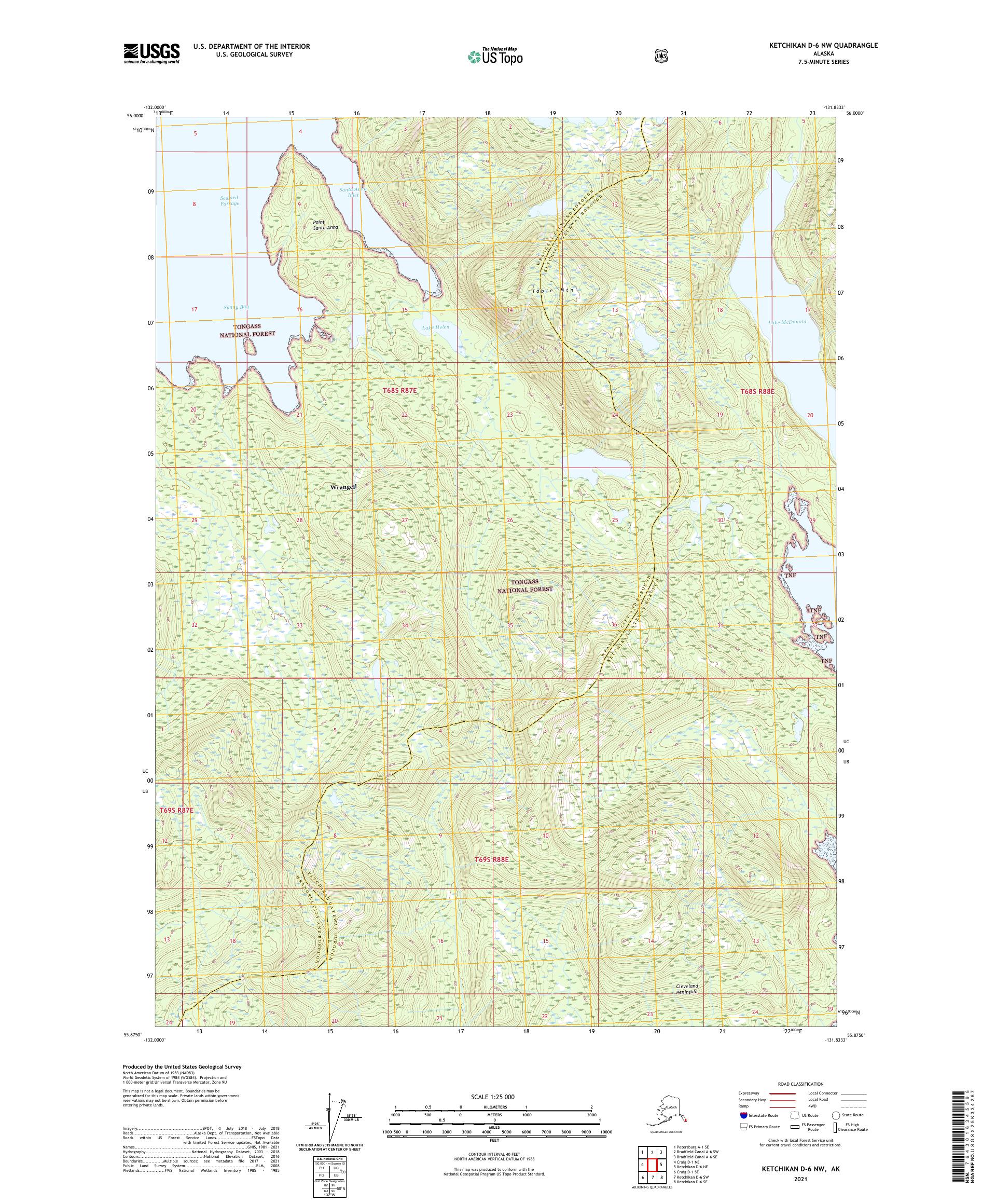 Ketchikan D-6 NW Alaska US Topo Map – MyTopo Map Store