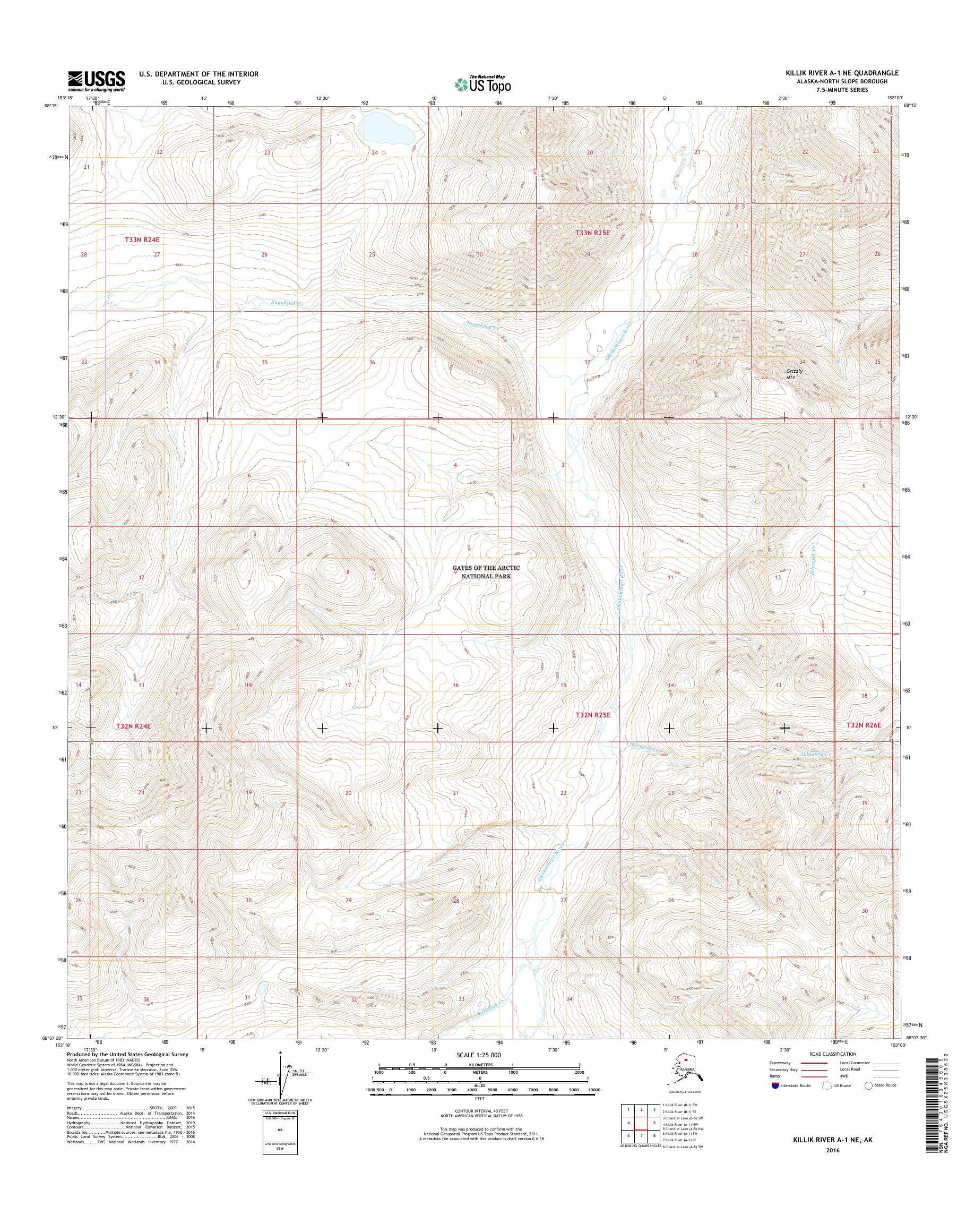 Killik River A-1 NE Alaska US Topo Map – MyTopo Map Store