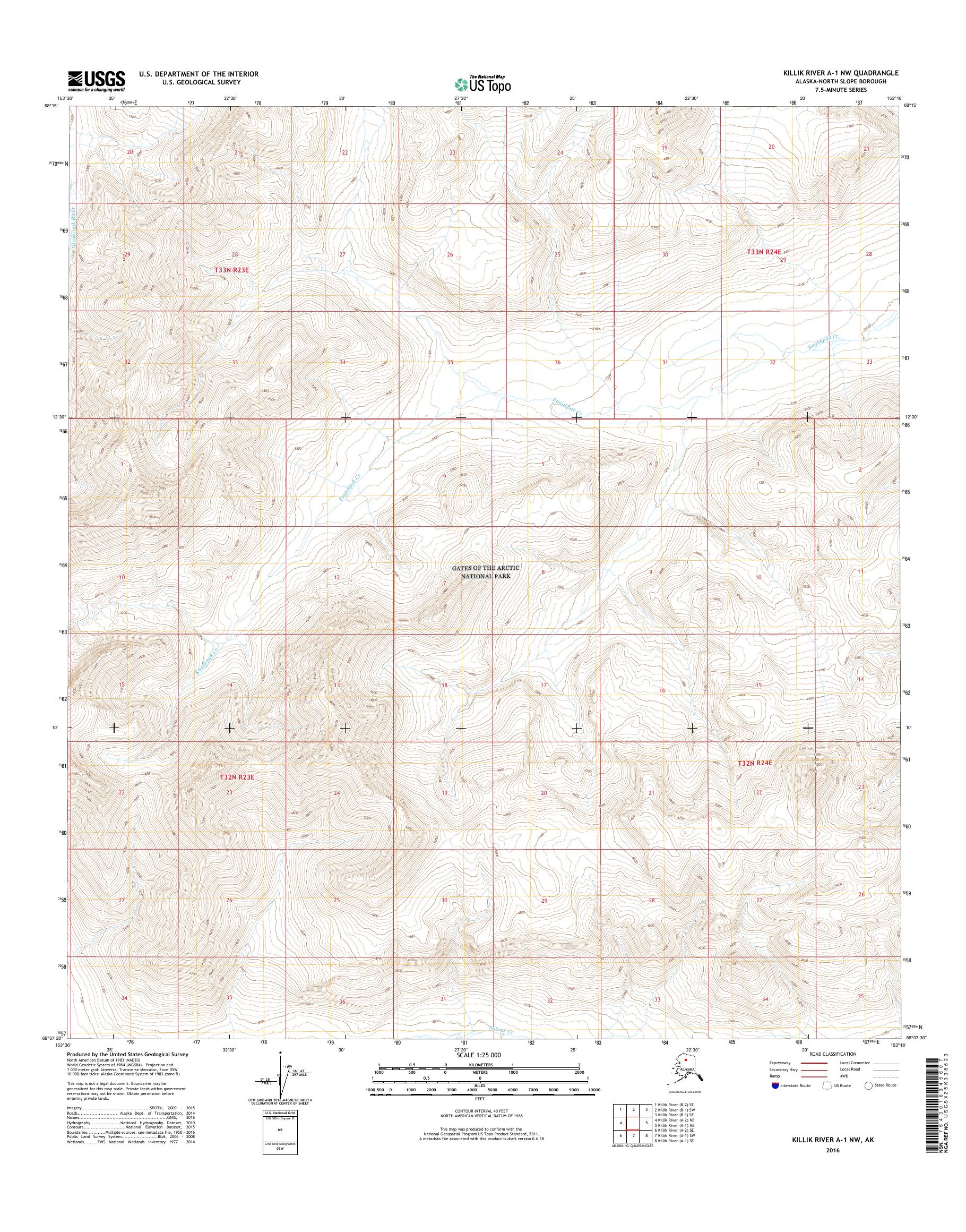 Killik River A-1 NW Alaska US Topo Map – MyTopo Map Store