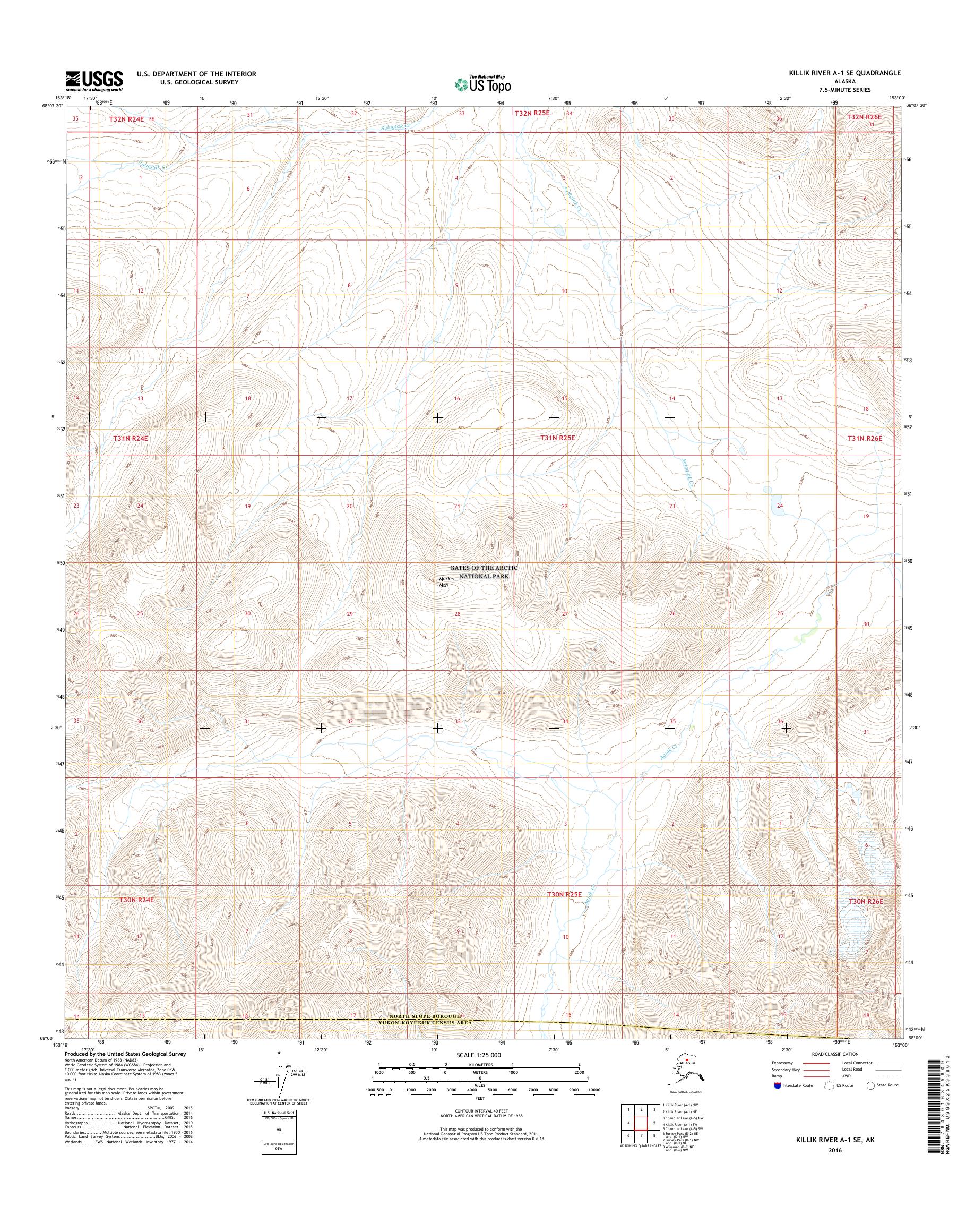 Killik River A-1 SE Alaska US Topo Map – MyTopo Map Store