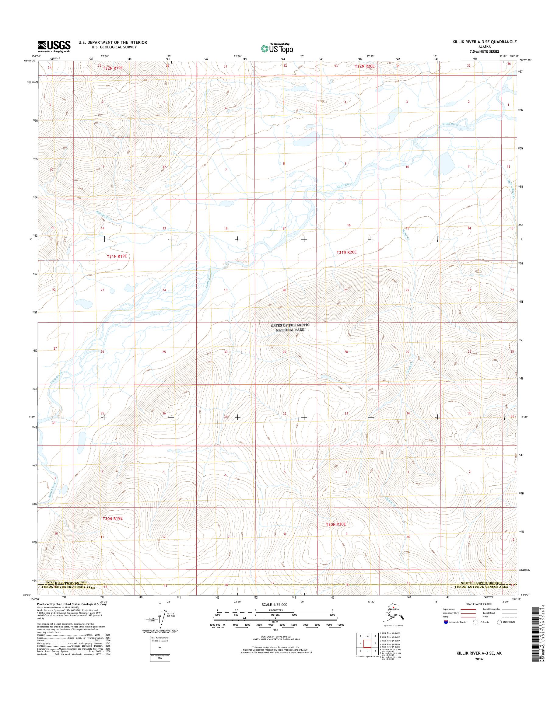 Killik River A-3 SE Alaska US Topo Map – MyTopo Map Store