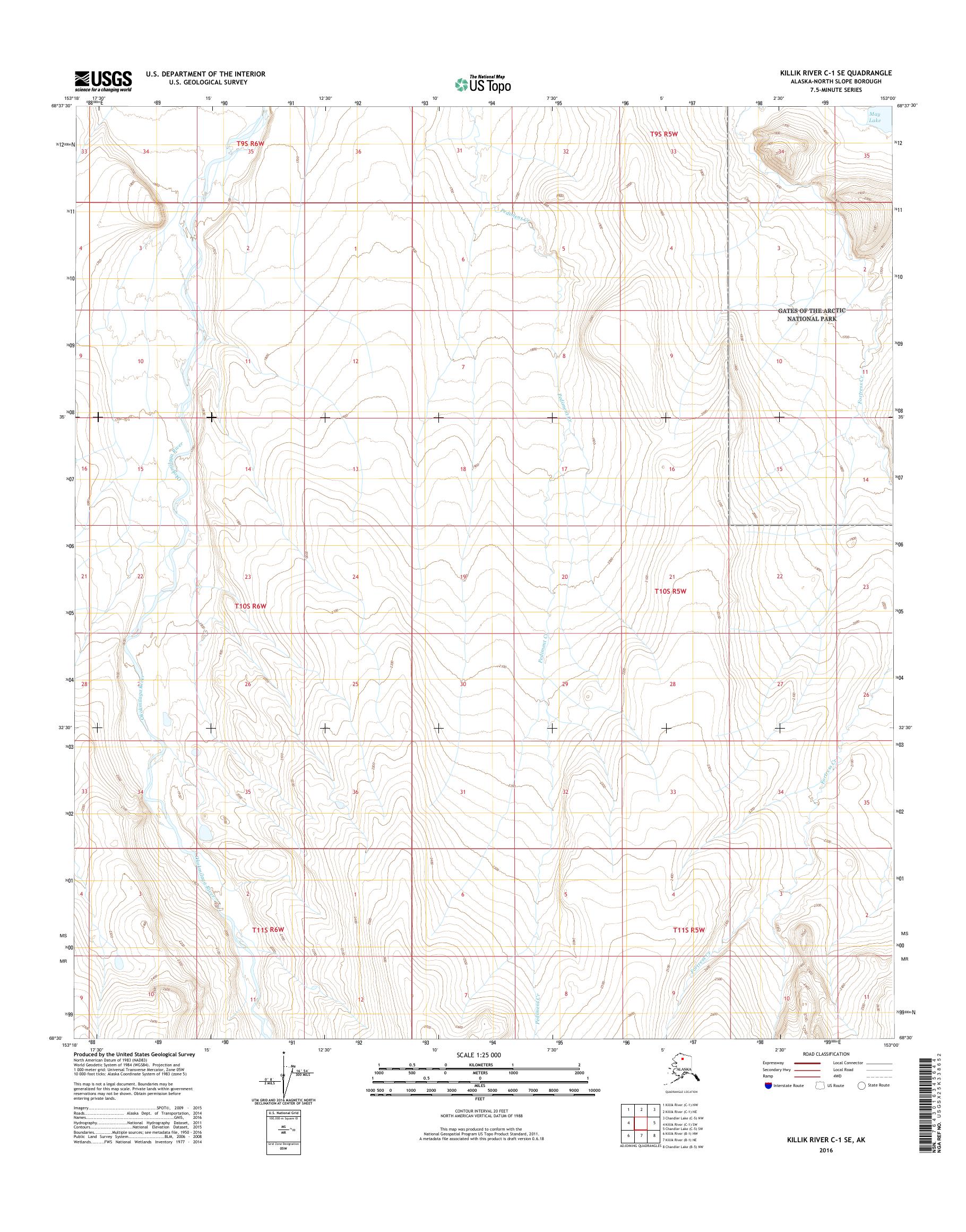 Killik River C-1 SE Alaska US Topo Map – MyTopo Map Store