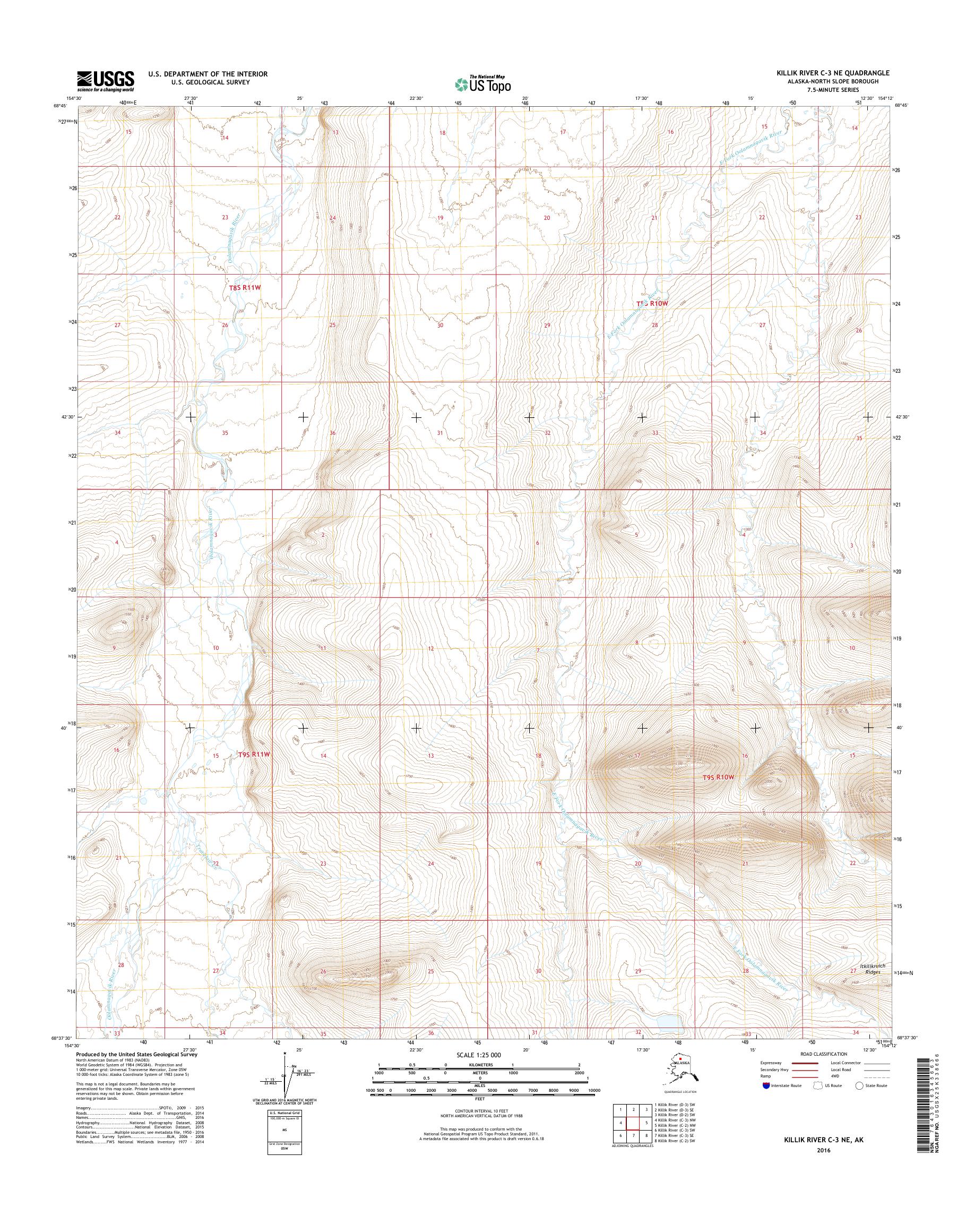Killik River C-3 NE Alaska US Topo Map – MyTopo Map Store