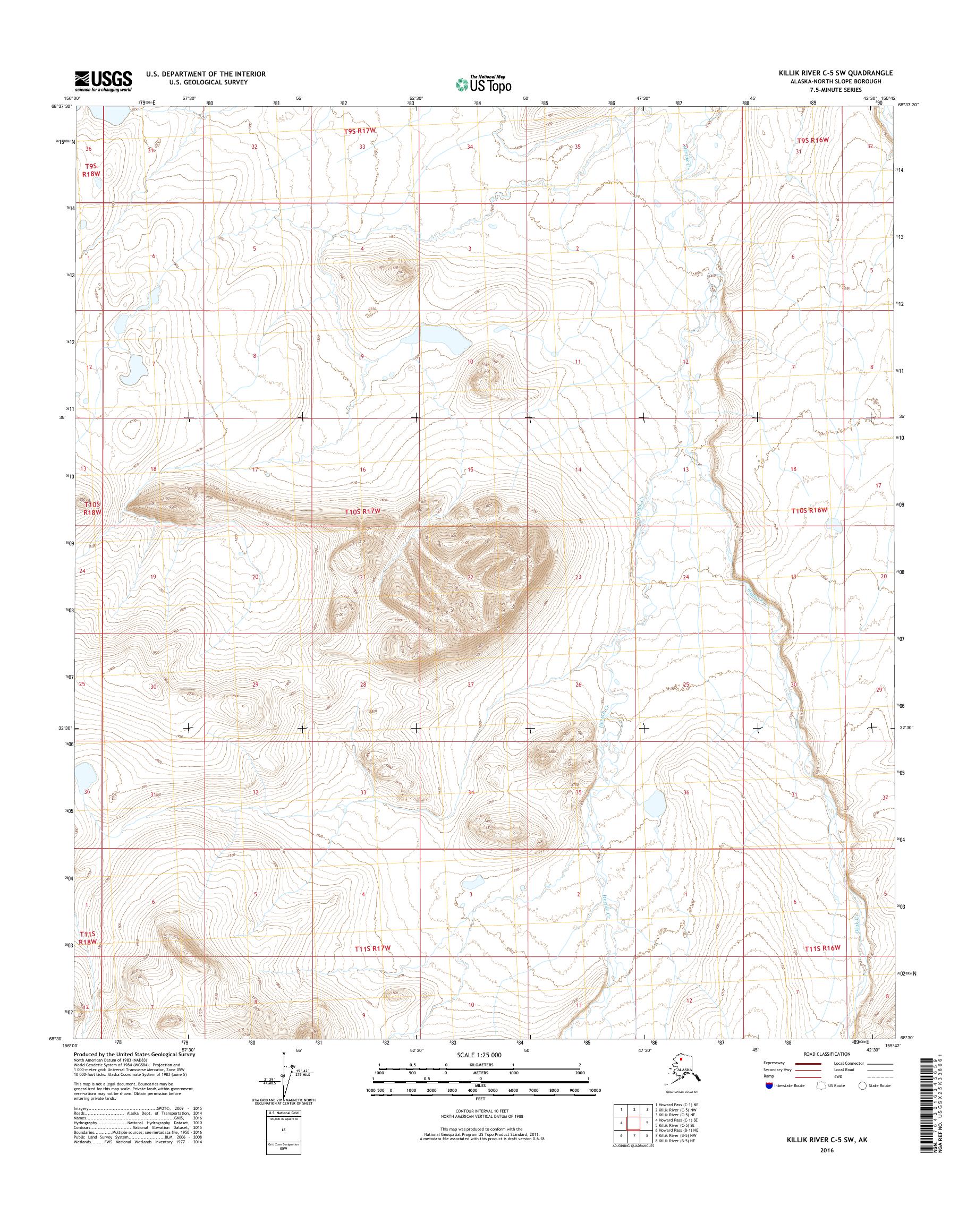 Killik River C-5 SW Alaska US Topo Map – MyTopo Map Store
