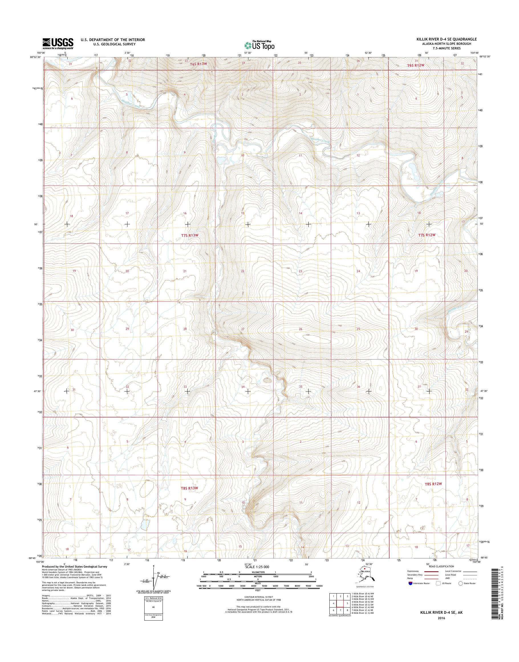 Killik River D-4 SE Alaska US Topo Map – MyTopo Map Store