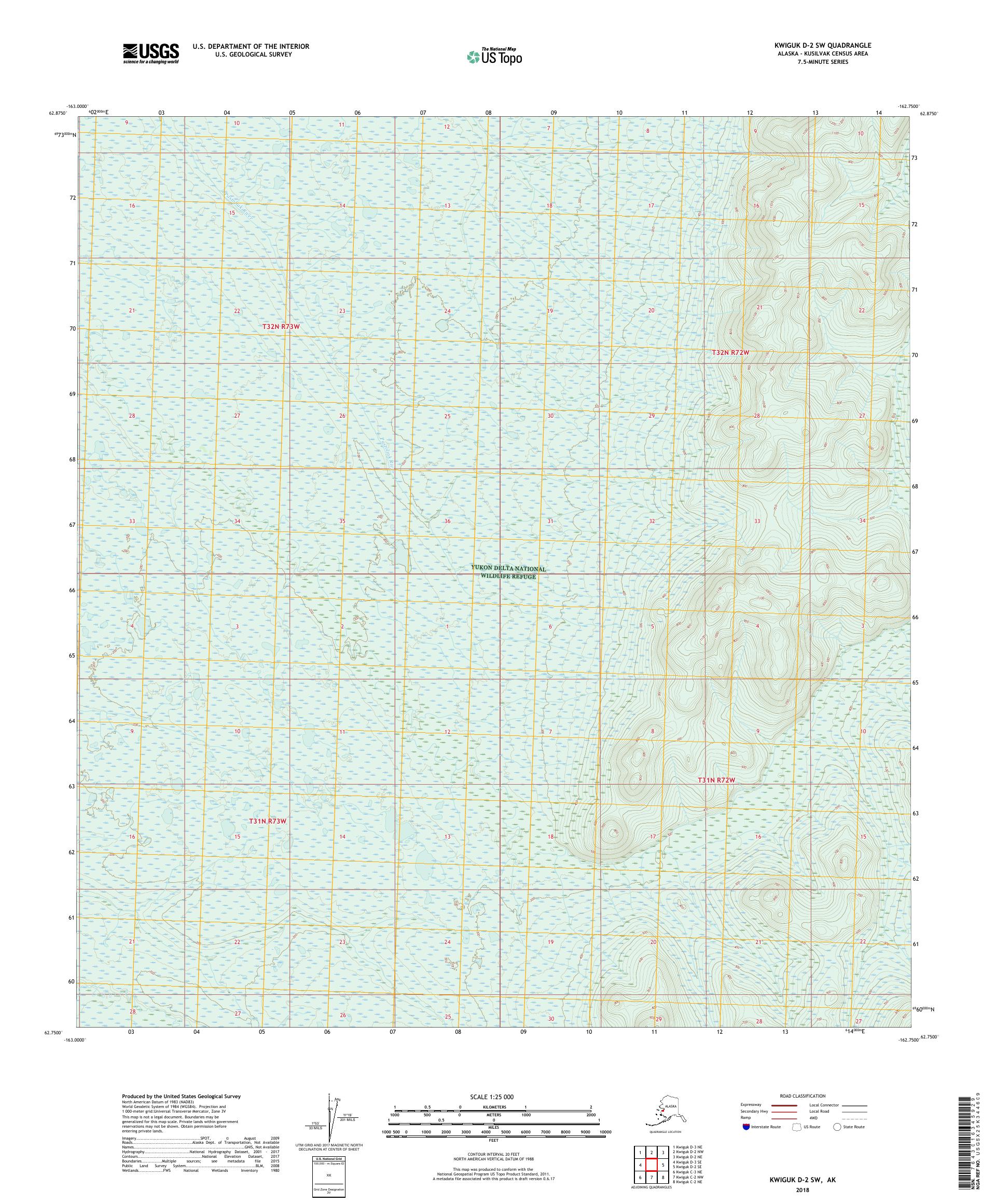 Kwiguk D-2 SW Alaska US Topo Map – MyTopo Map Store