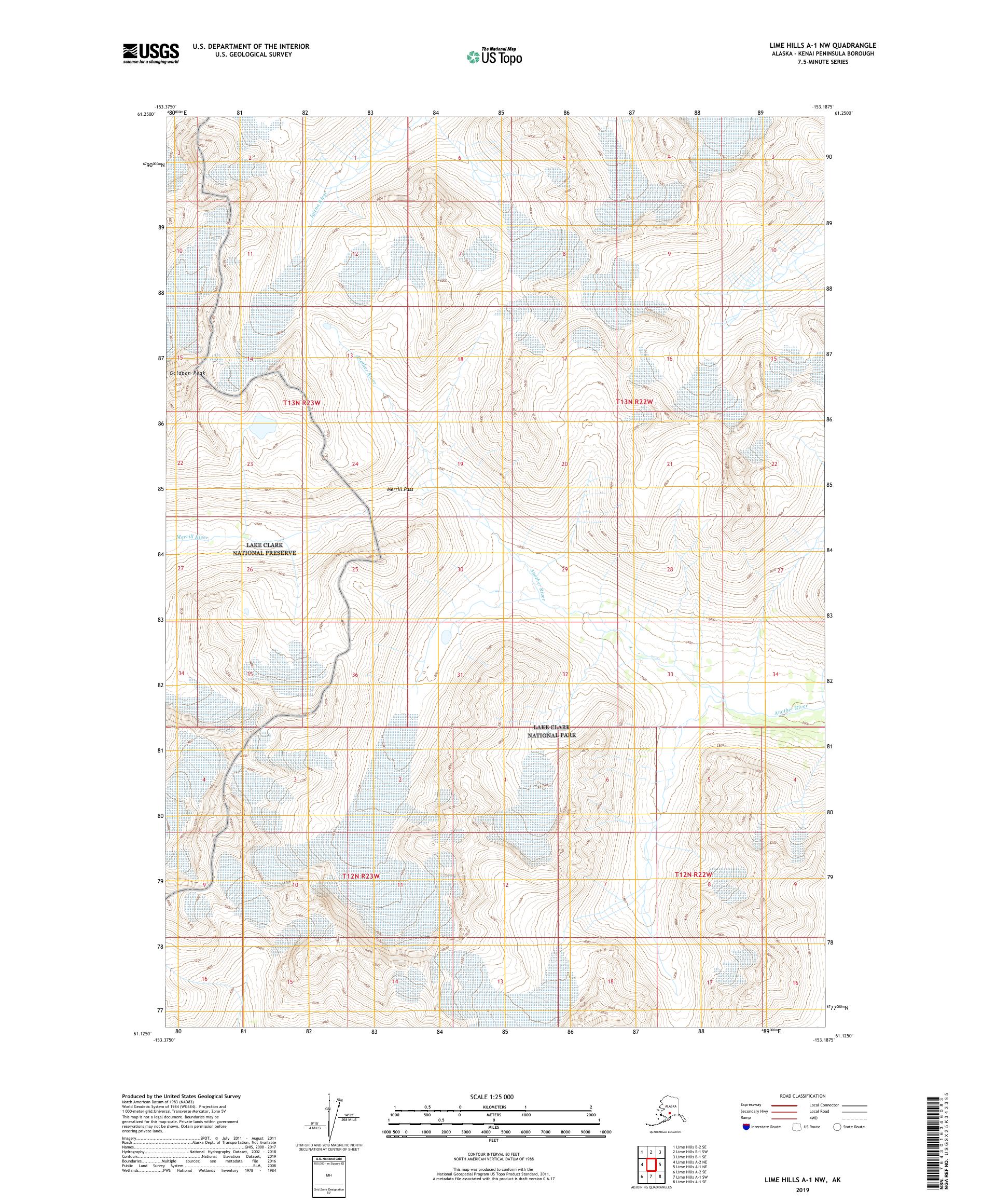 Lime Hills A-1 NW Alaska US Topo Map – MyTopo Map Store