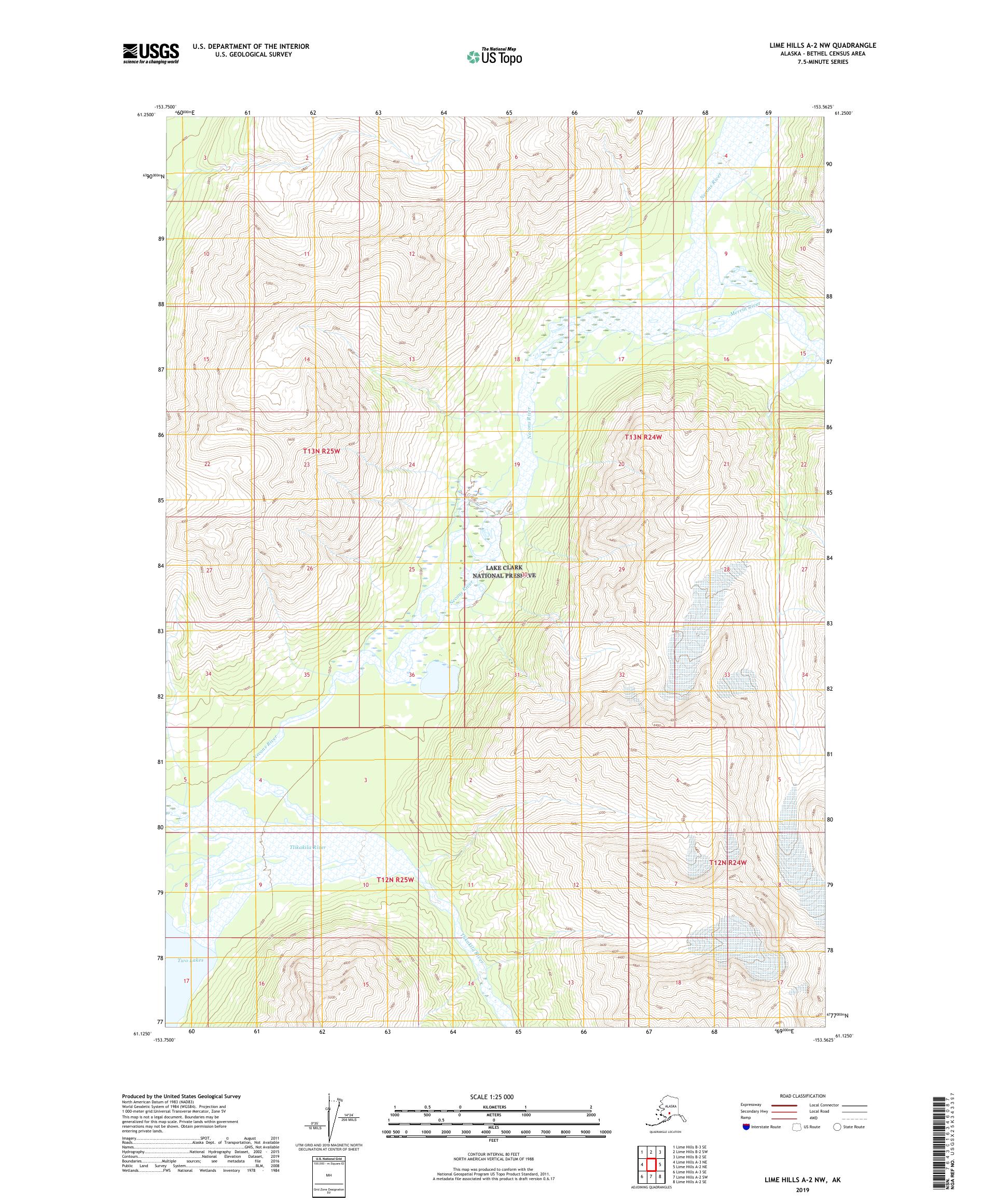 Lime Hills A-2 NW Alaska US Topo Map – MyTopo Map Store