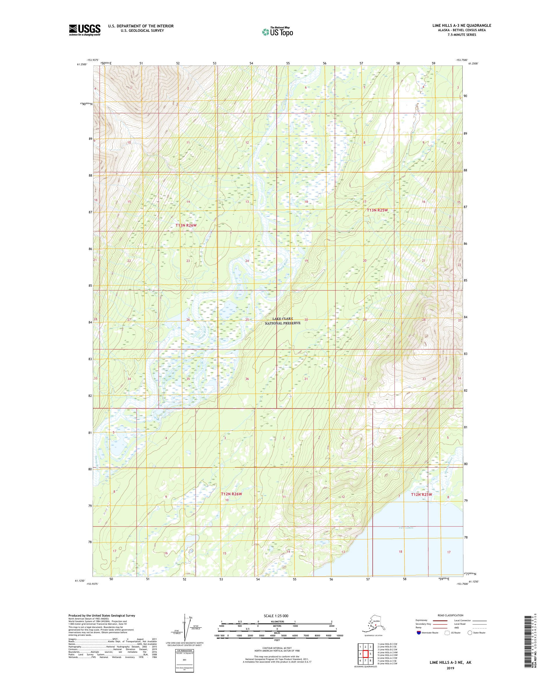 Lime Hills A-3 NE Alaska US Topo Map – MyTopo Map Store