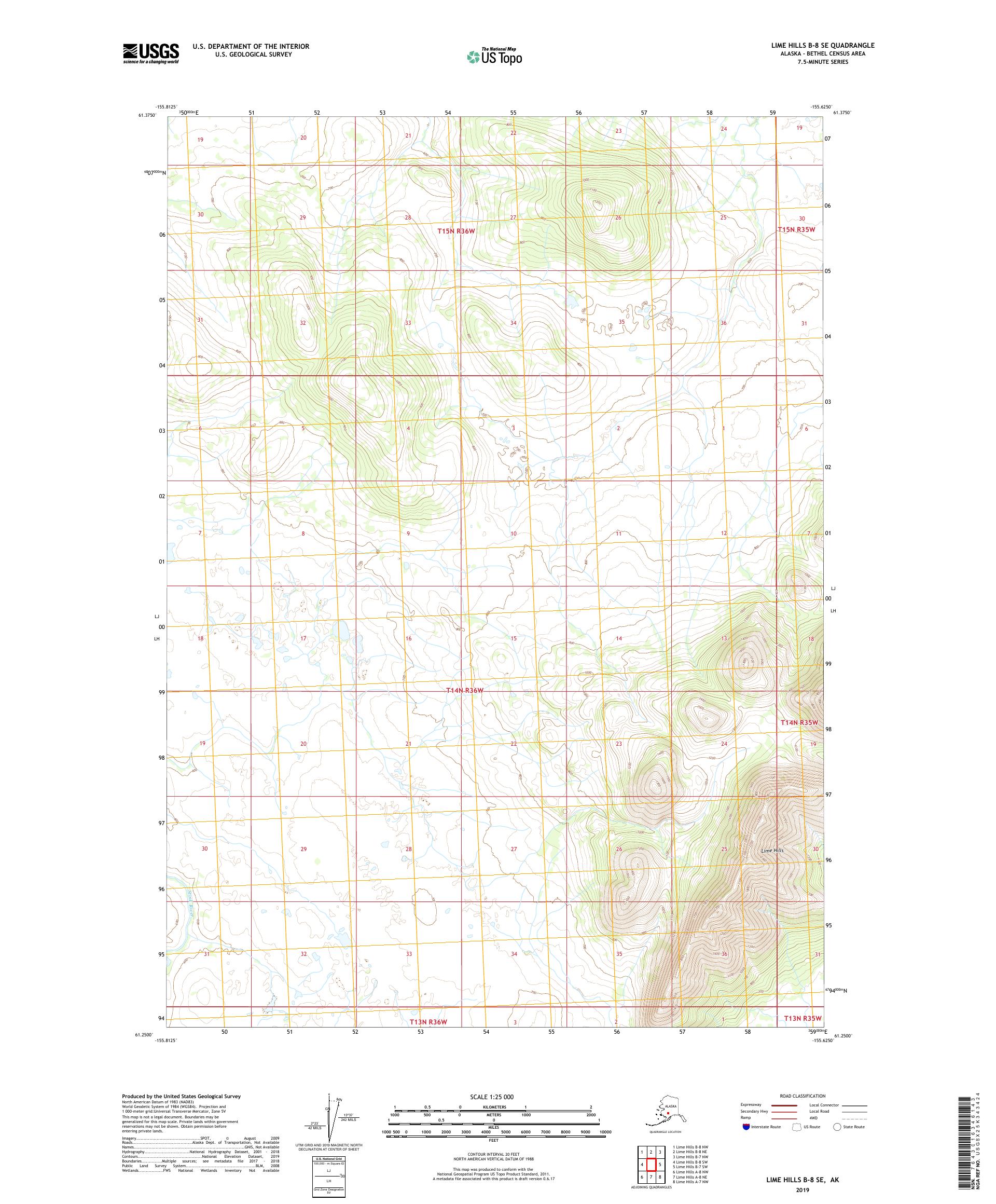 Lime Hills B-8 SE Alaska US Topo Map – MyTopo Map Store