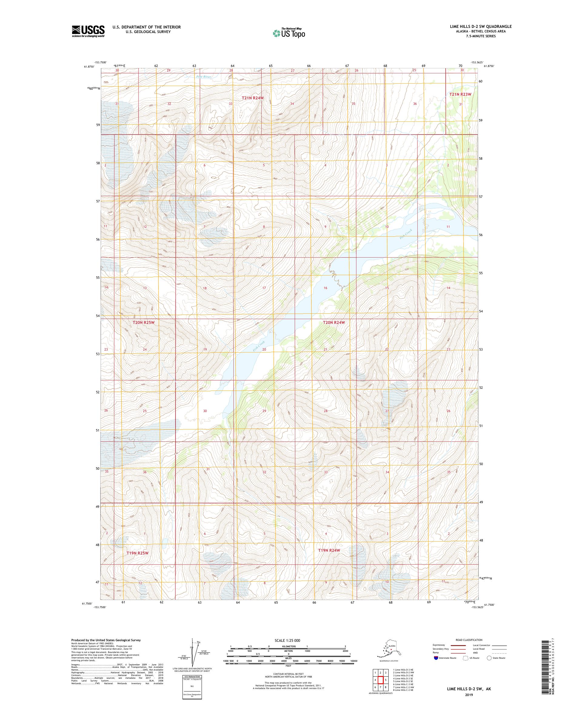 Lime Hills D-2 SW Alaska US Topo Map – MyTopo Map Store