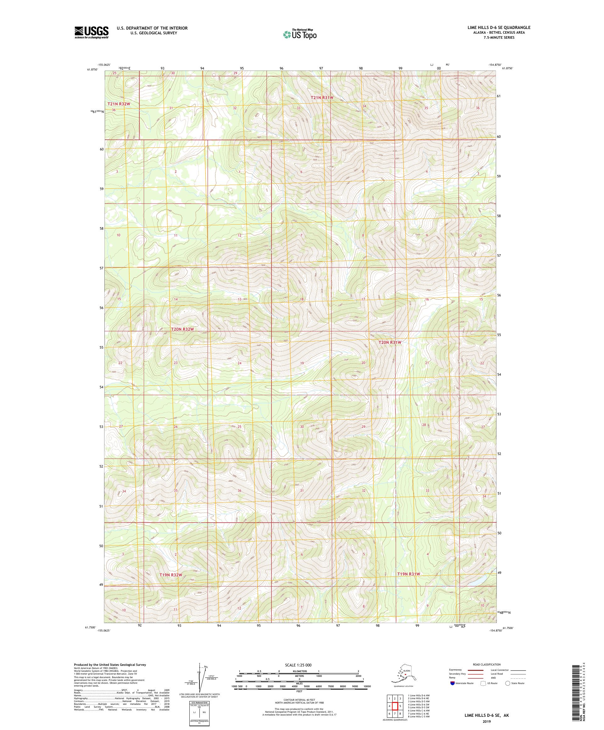 Lime Hills D-6 SE Alaska US Topo Map – MyTopo Map Store