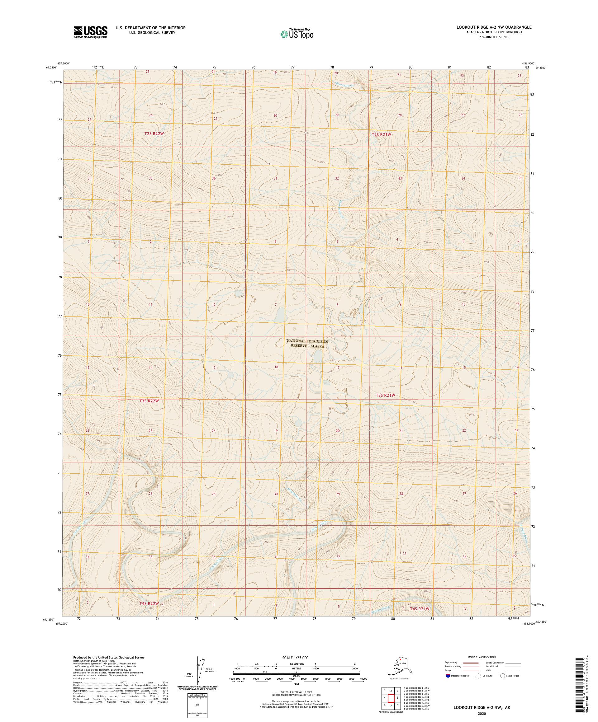 Lookout Ridge A-2 NW Alaska US Topo Map – MyTopo Map Store
