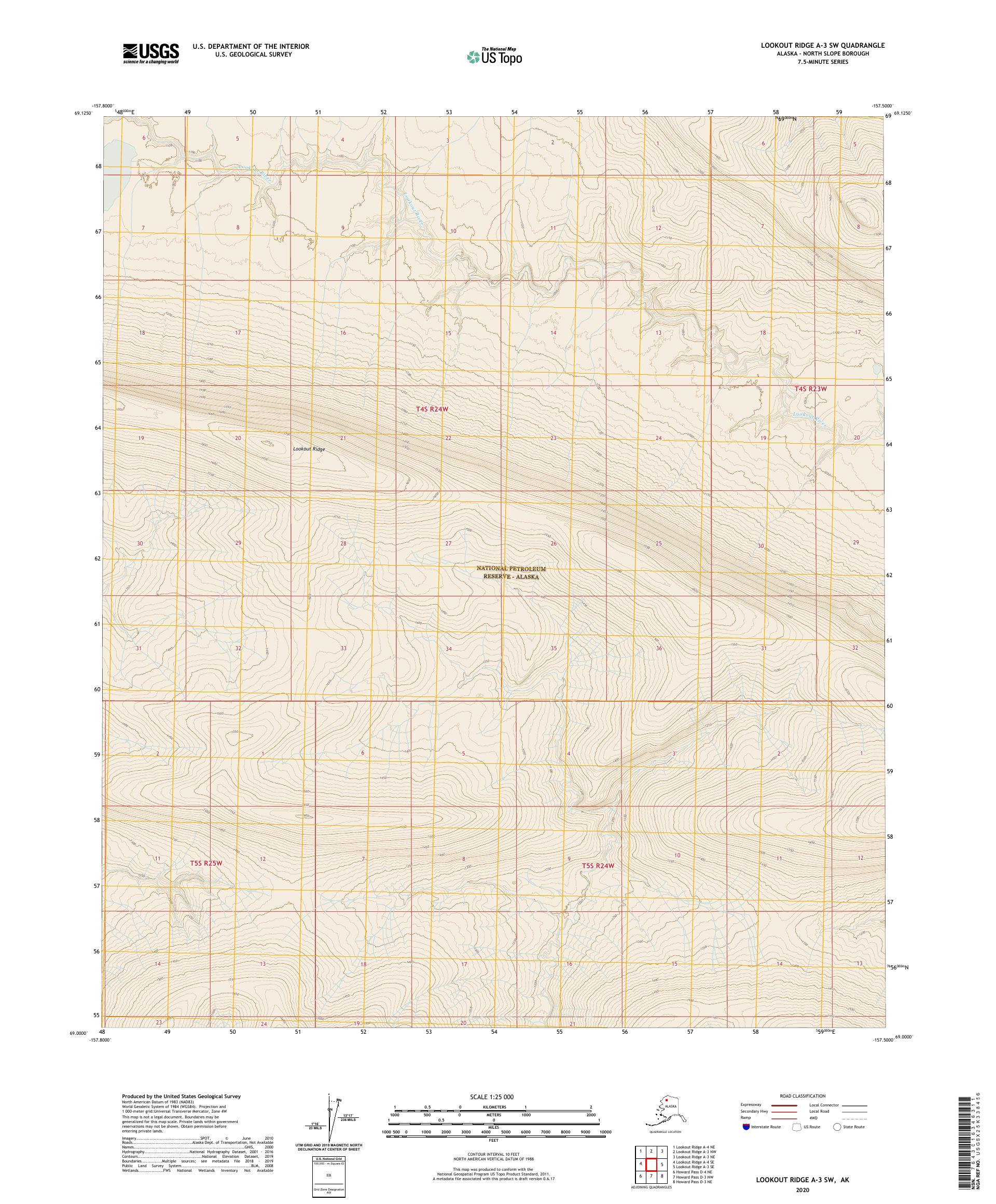 Lookout Ridge A-3 SW Alaska US Topo Map – MyTopo Map Store