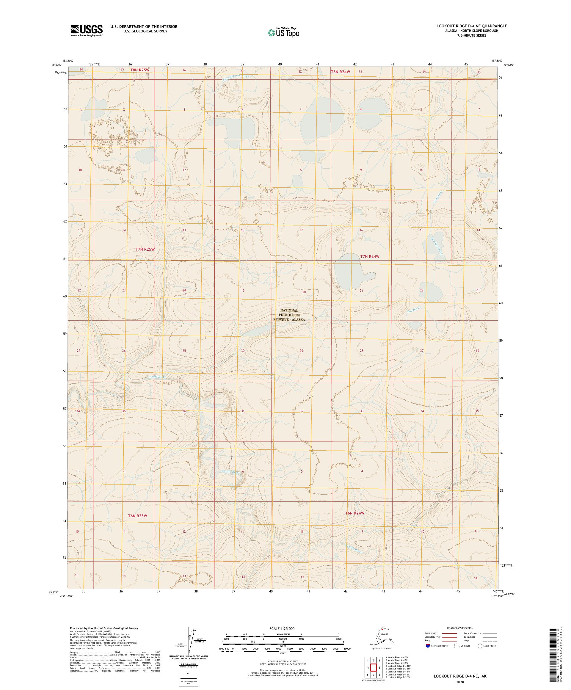 Lookout Ridge D-4 NE Alaska US Topo Map – MyTopo Map Store