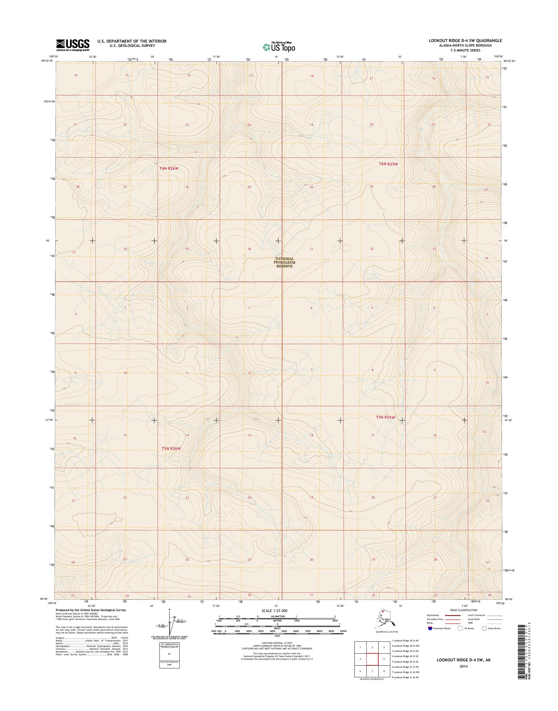 Lookout Ridge D-4 SW Alaska US Topo Map – MyTopo Map Store
