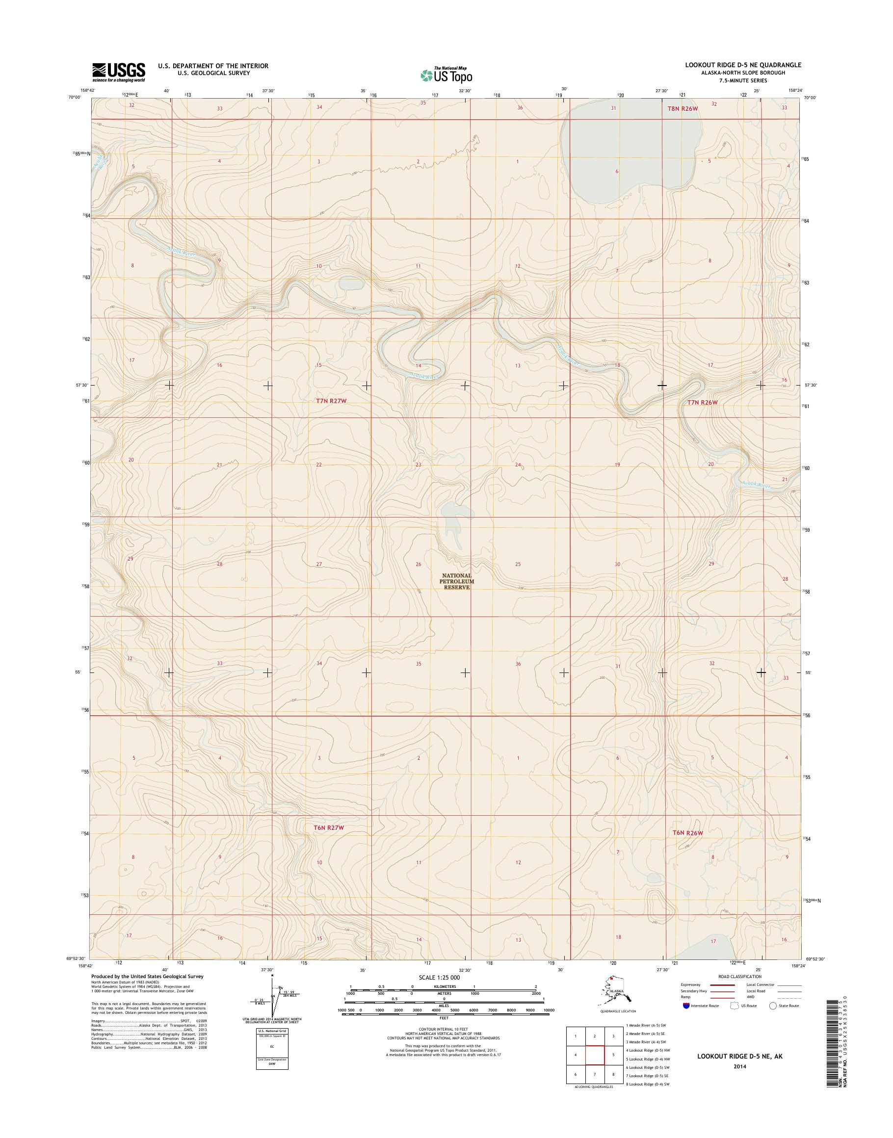 Lookout Ridge D-5 NE Alaska US Topo Map – MyTopo Map Store