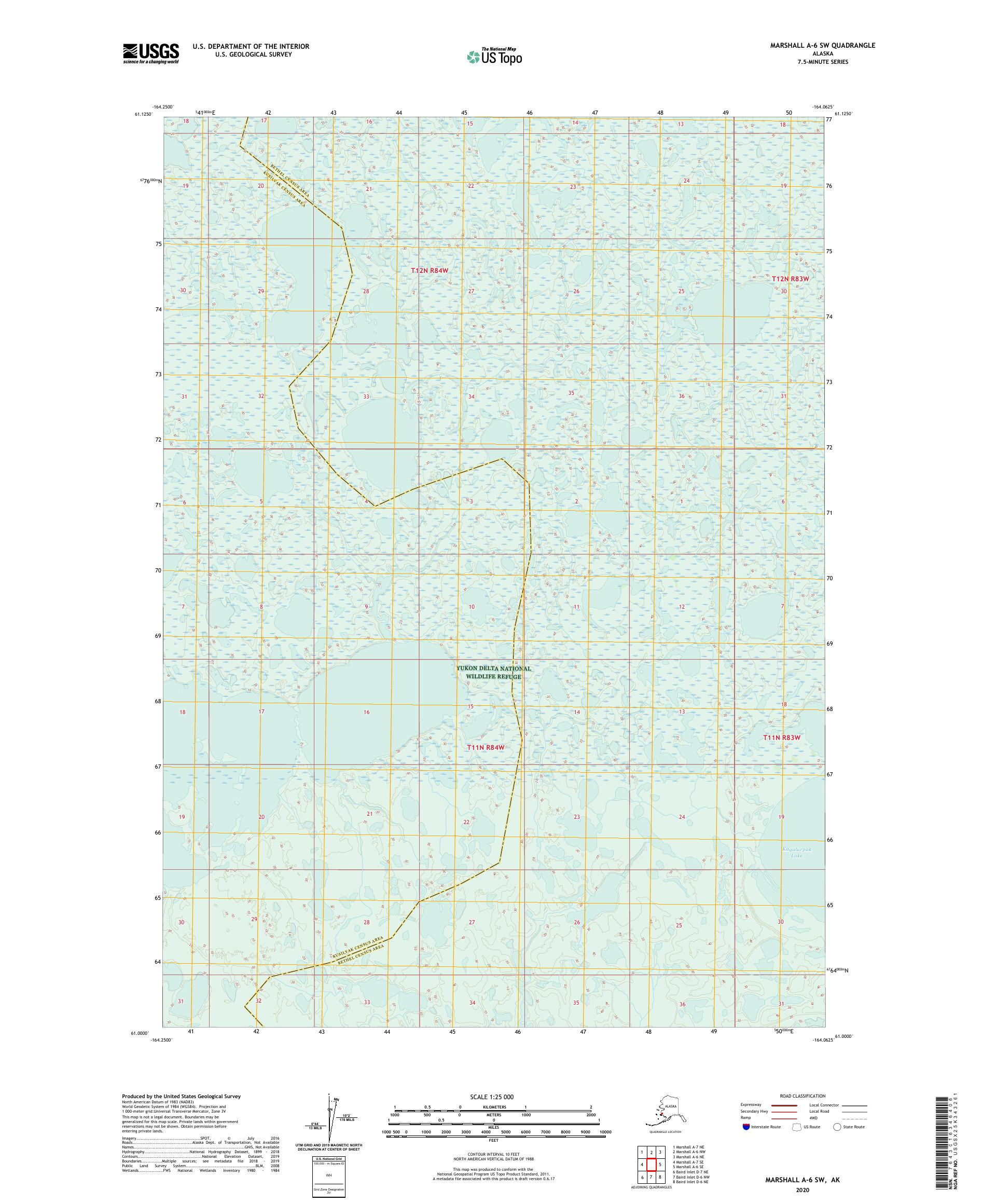 Marshall A-6 SW Alaska US Topo Map – MyTopo Map Store